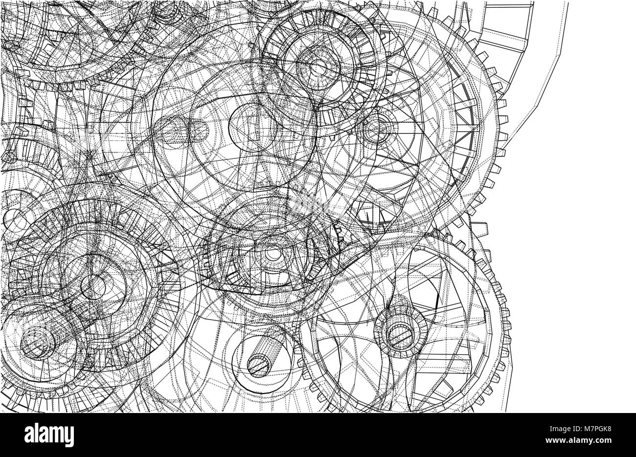 Getriebe Skizze. Vektor Stock-Vektorgrafik - Alamy