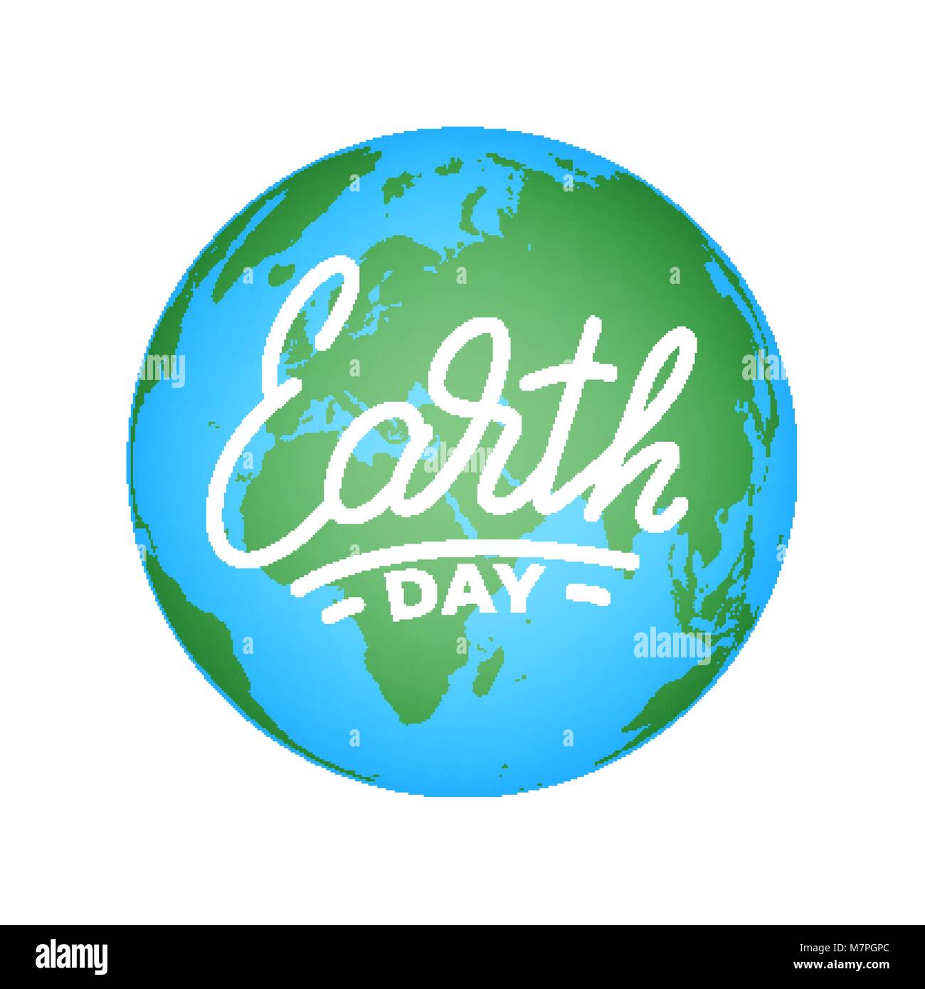 Tag der Erde. Abbildung für Earth Day Feier mit Globus und Beschriftung ...