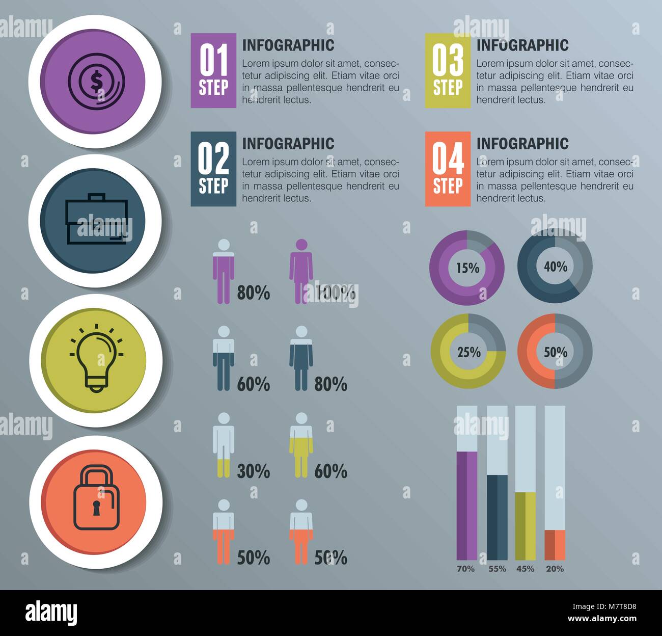 Business Infografik Vorlage Symbole Stock-Vektorgrafik - Alamy