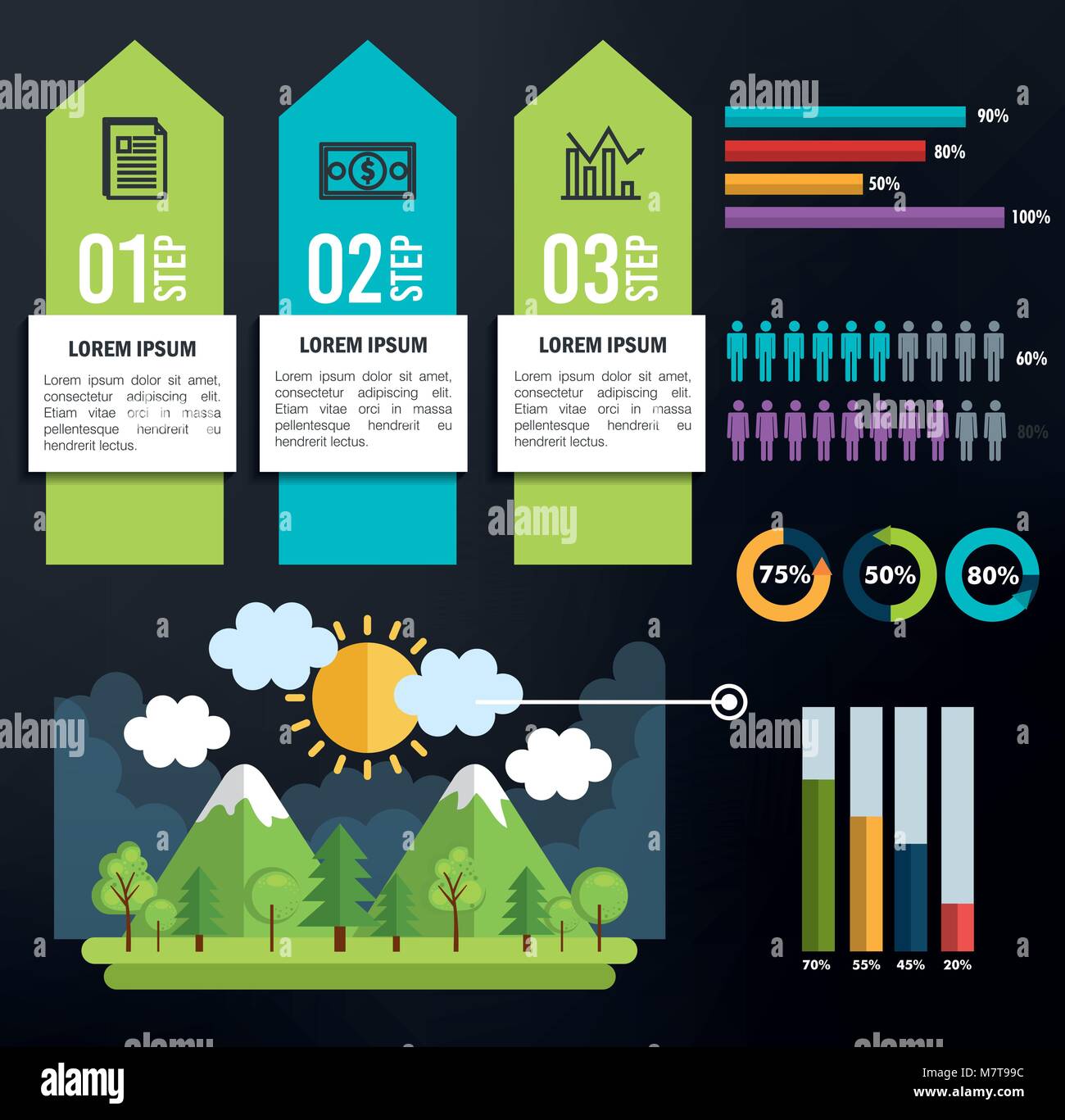 Natur Infografik Vorlage Symbole Stock-Vektorgrafik - Alamy