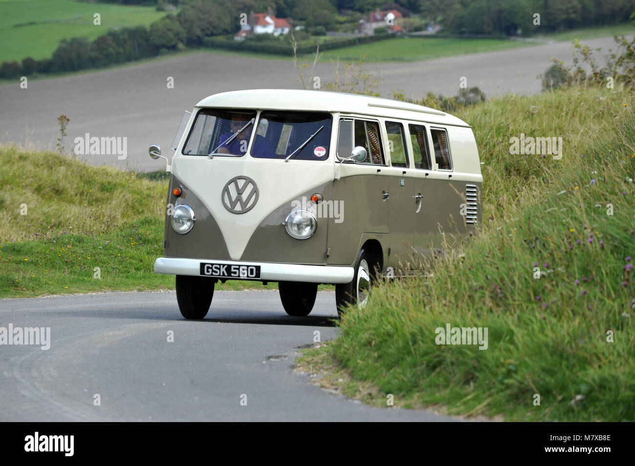 1962 VW Typ 1 Split Screen Devon Caravette Wohnmobil Stockfotografie ...