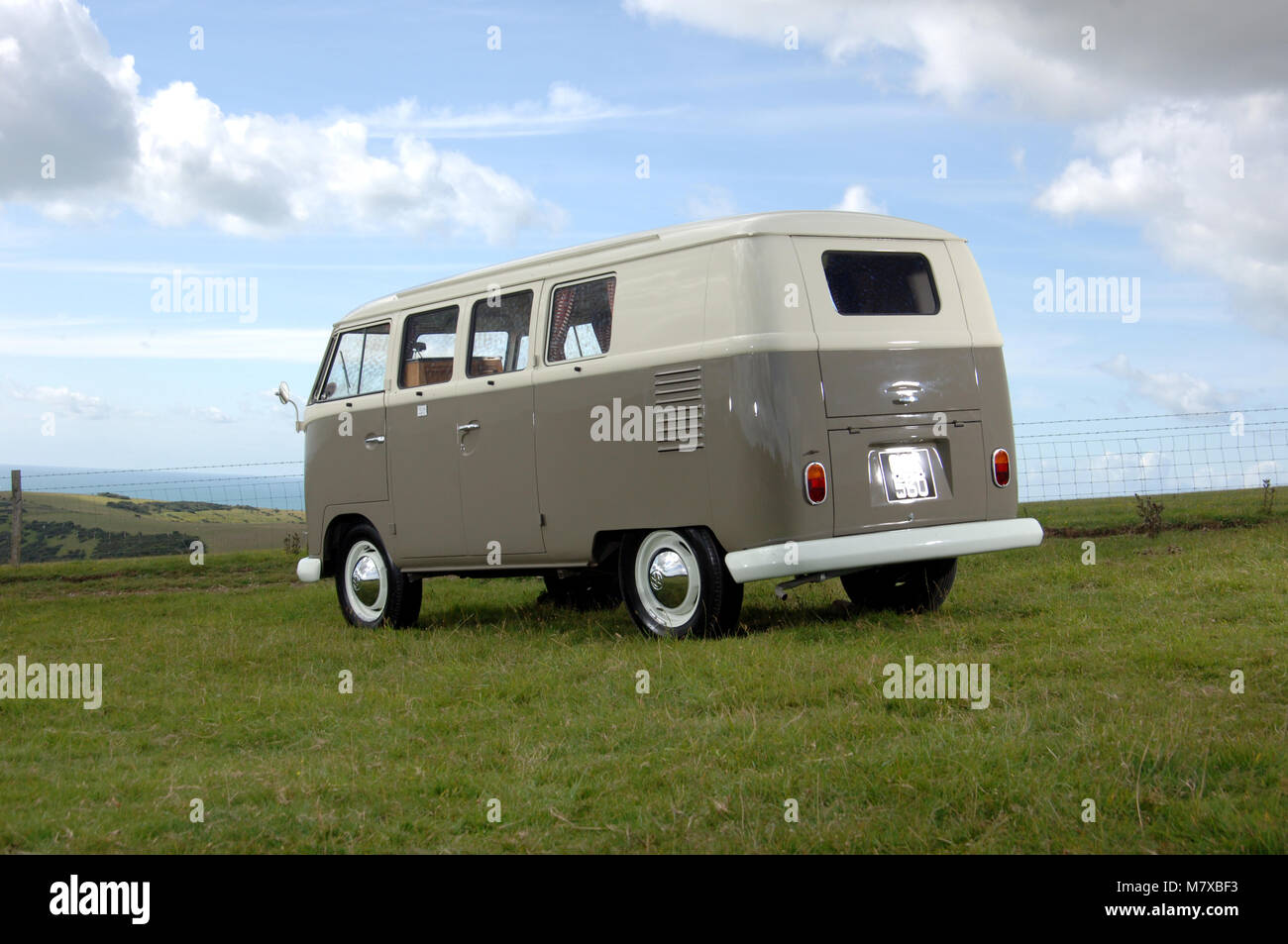 1962 VW Typ 1 Split Screen Devon Caravette Wohnmobil Stockfotografie ...