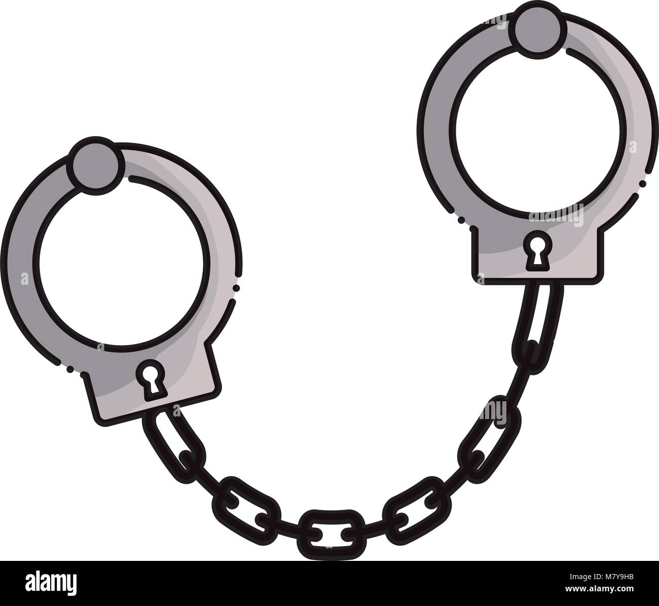 Handschellen Symbol auf weißem Hintergrund, Vector Illustration Stock ...
