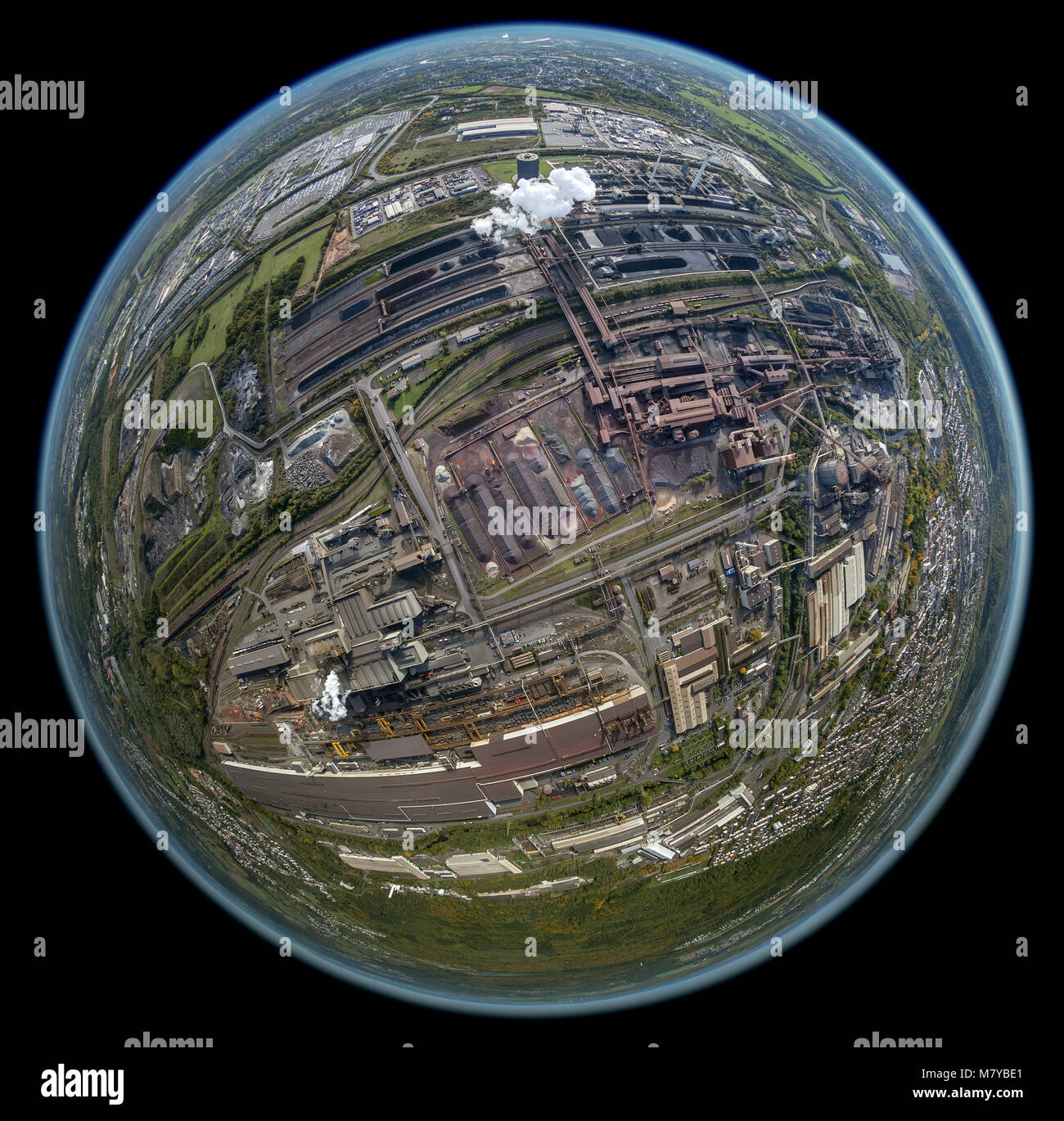 Luftaufnahme, Dillinger Hütte, AG der Dillinger Hüttenwerke, Walzwerk ...