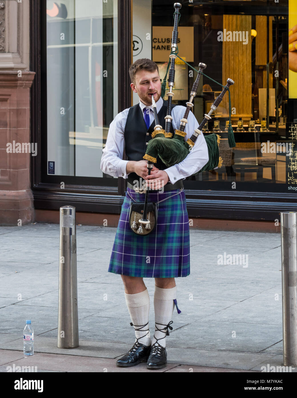 Dudelsack auf der Buchanan Street Glasgow Stockfotografie - Alamy