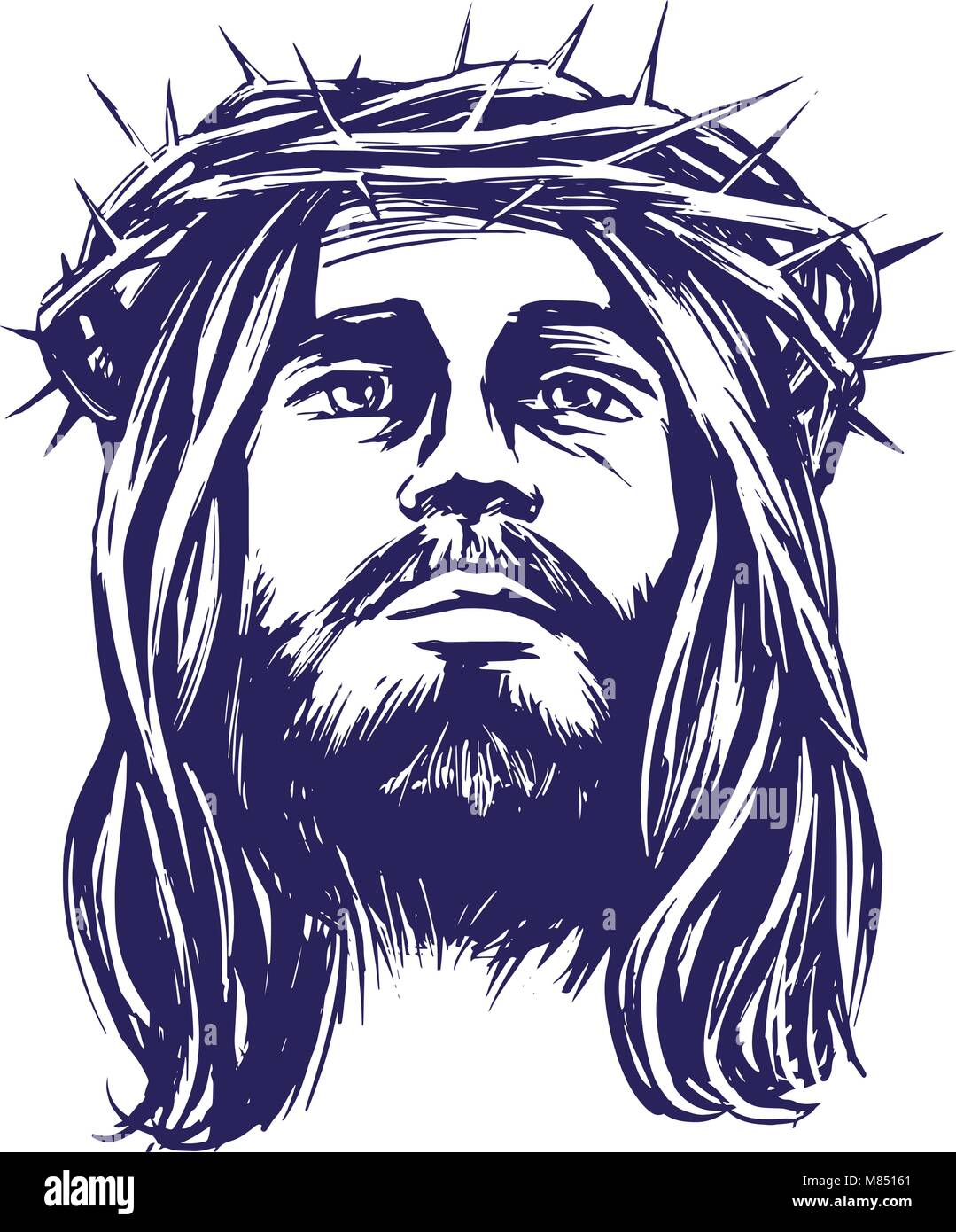 Jesus Gesicht Vektor Hand Vector Abbildung Oder Zeichnung Von Jesus