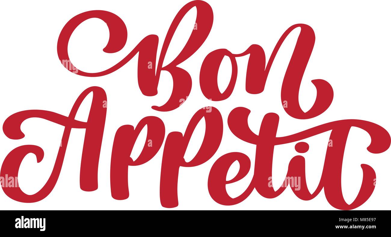 Inspirational Anführungsstrich Vektor Bon Appetit Schriftzug. Essen ...