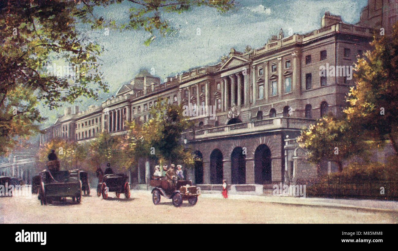 Somerset House, Victoria Embankment, London, England, ca. 1905 ...