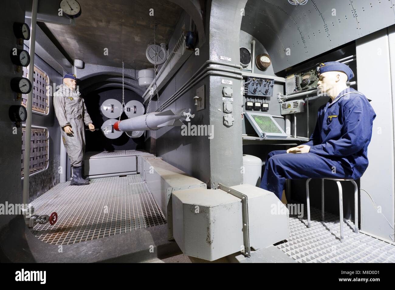MAMERKI, Polen - 31. Mai: Replik von Torpedo und Sonar Zimmer von U ...