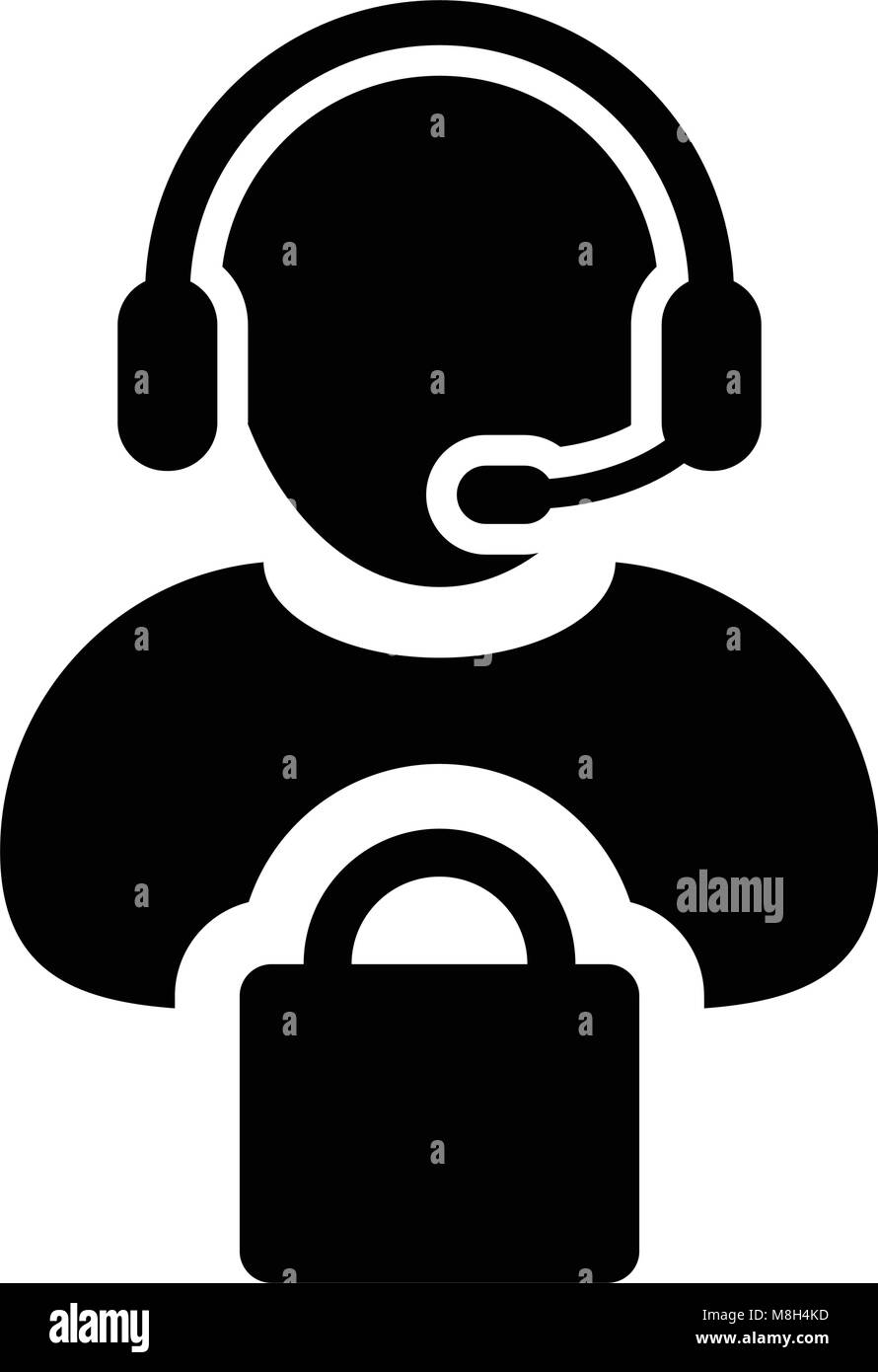 Service Symbol Vektor männliche Fahrer Person Profil Avatar mit Headset ...