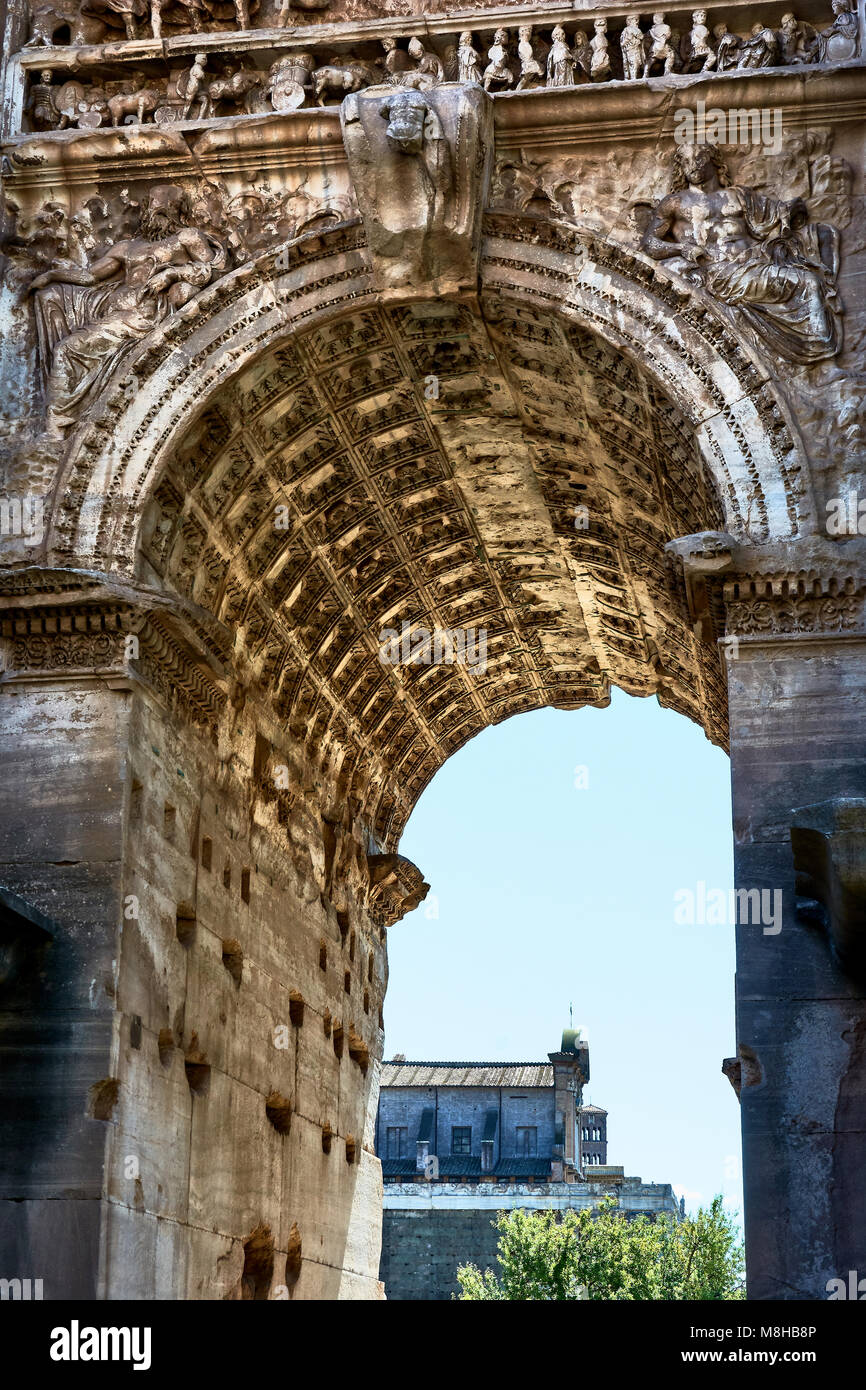 FORUM ROMANUM, Rom, Italien, 17. MAI 2017: Details der Triumphbogen des ...