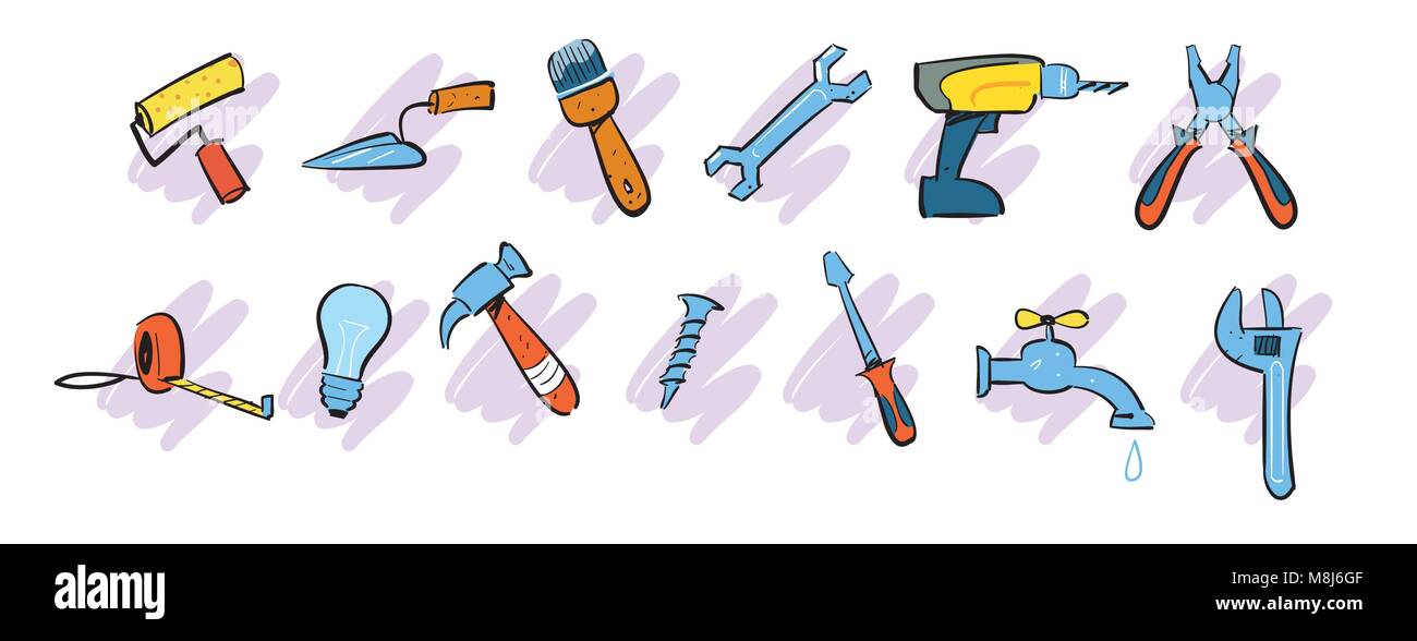 Arbeit reparatur zeichen Ausgeschnittene Stockfotos und -bilder - Alamy