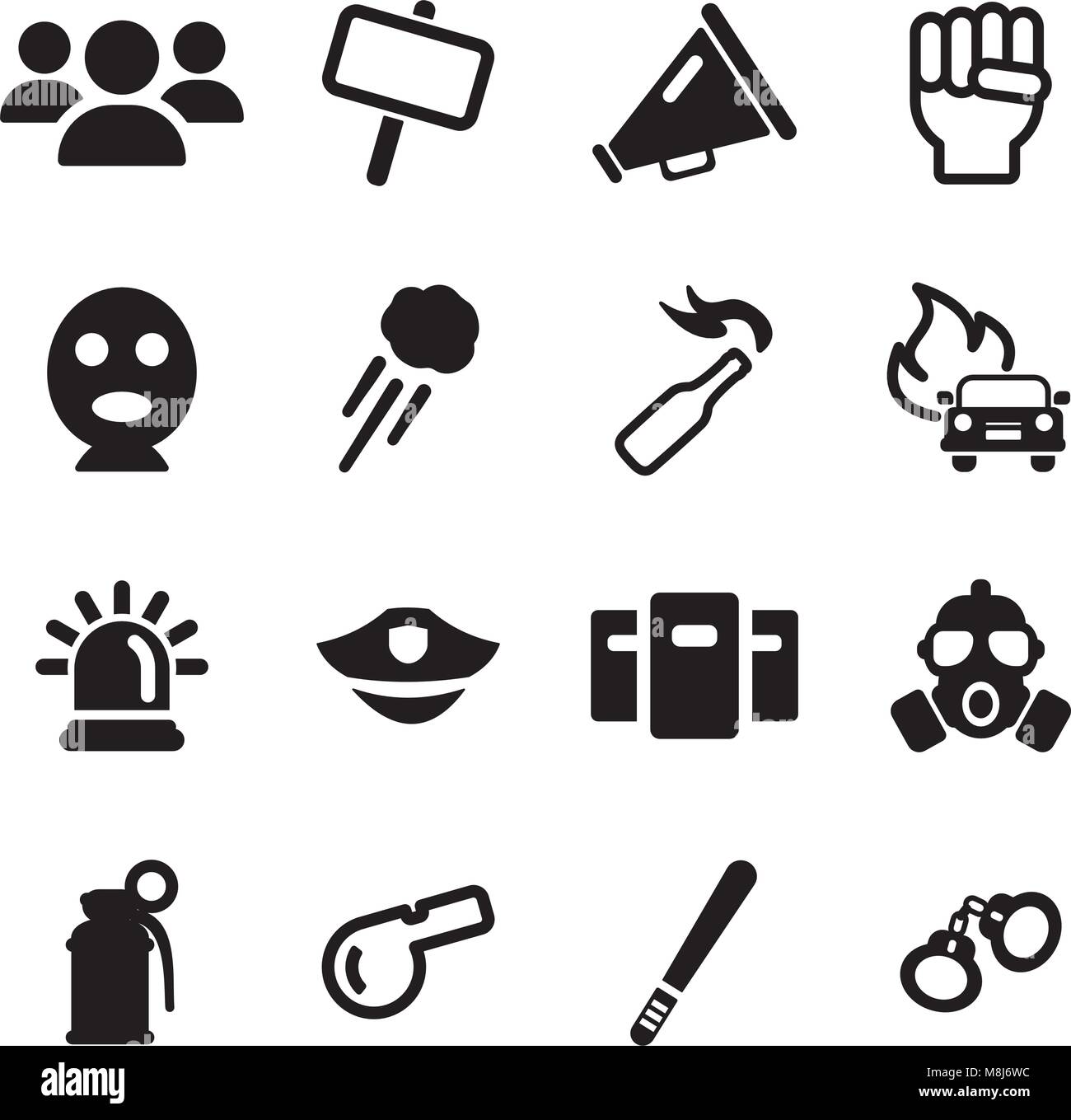 Demonstration oder Protest Symbole Stock-Vektorgrafik - Alamy