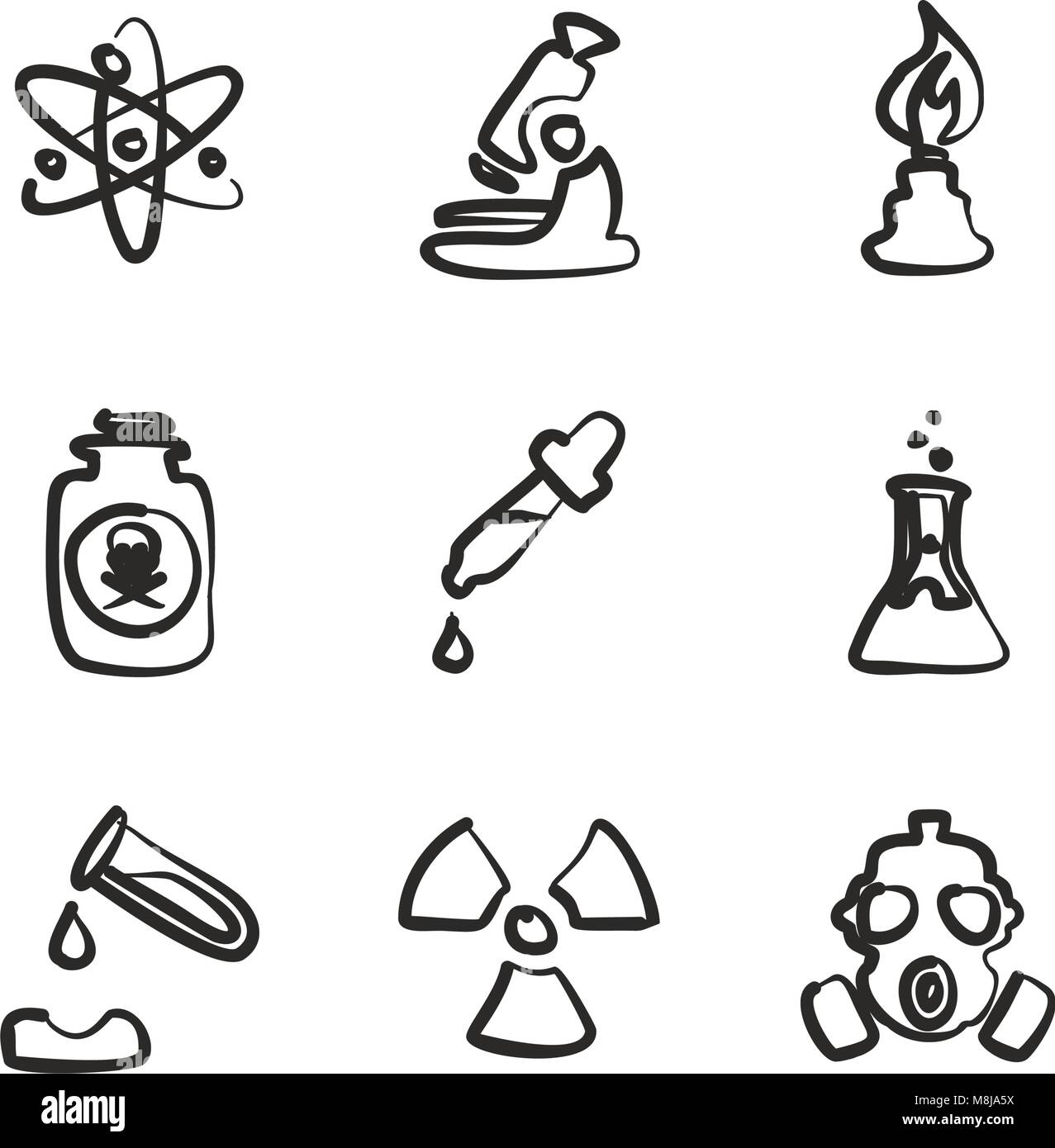 Chemie Symbole Freehand Stock-Vektorgrafik - Alamy