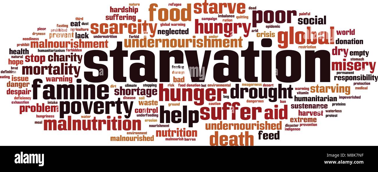 Hunger word cloud Konzept. Vector Illustration Stock-Vektorgrafik - Alamy