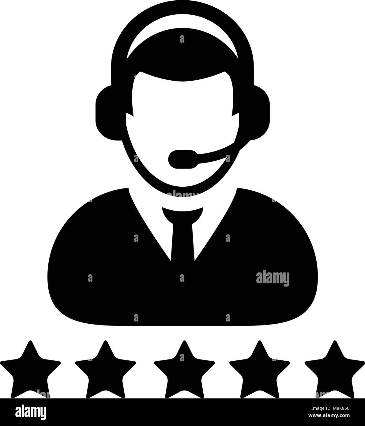 Service Symbol Vektor Kunde Star Ratings für männliche Online Support ...