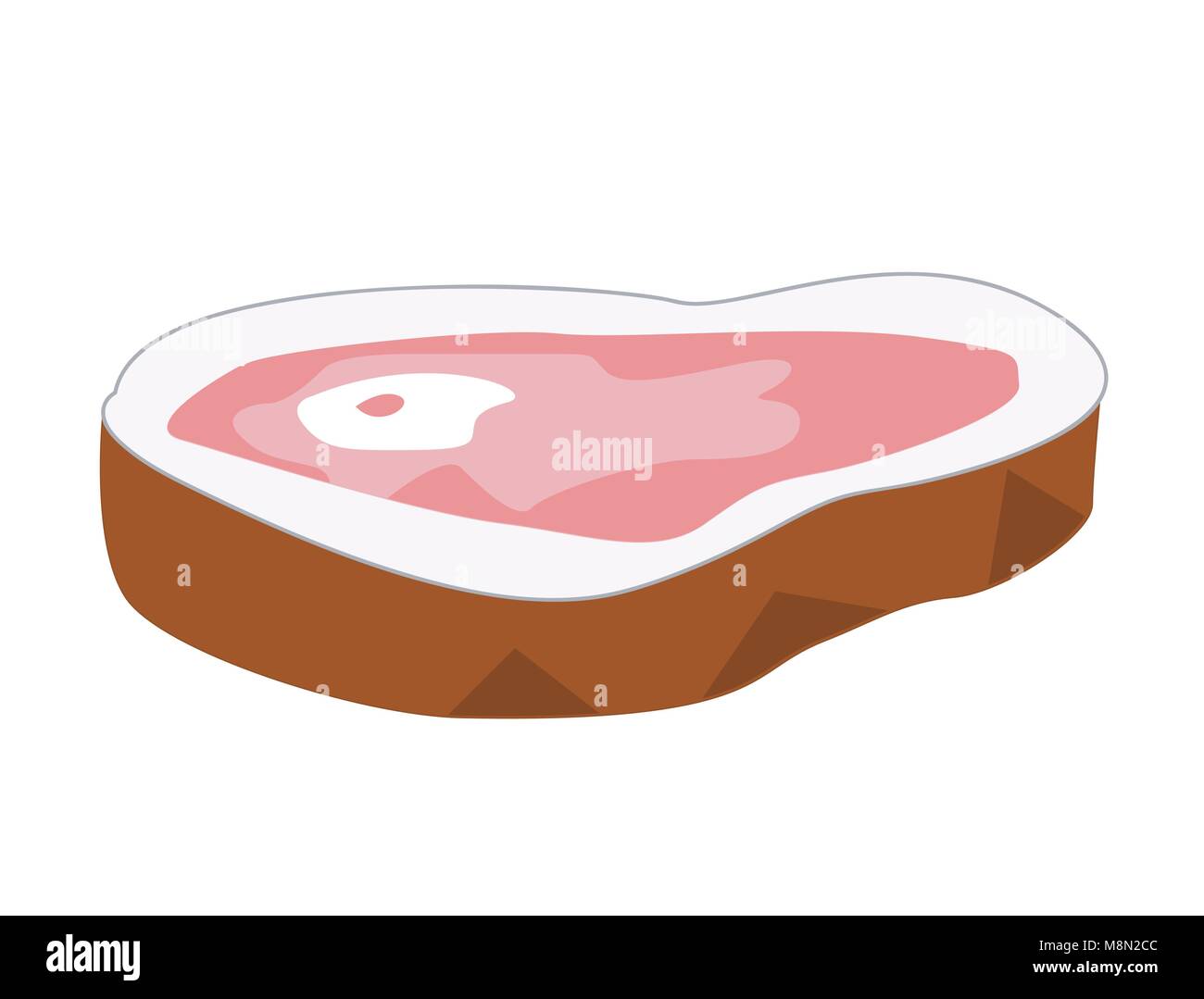 Cartoon-Schinken-Vektor-Illustration auf weißem Hintergrund Stock ...