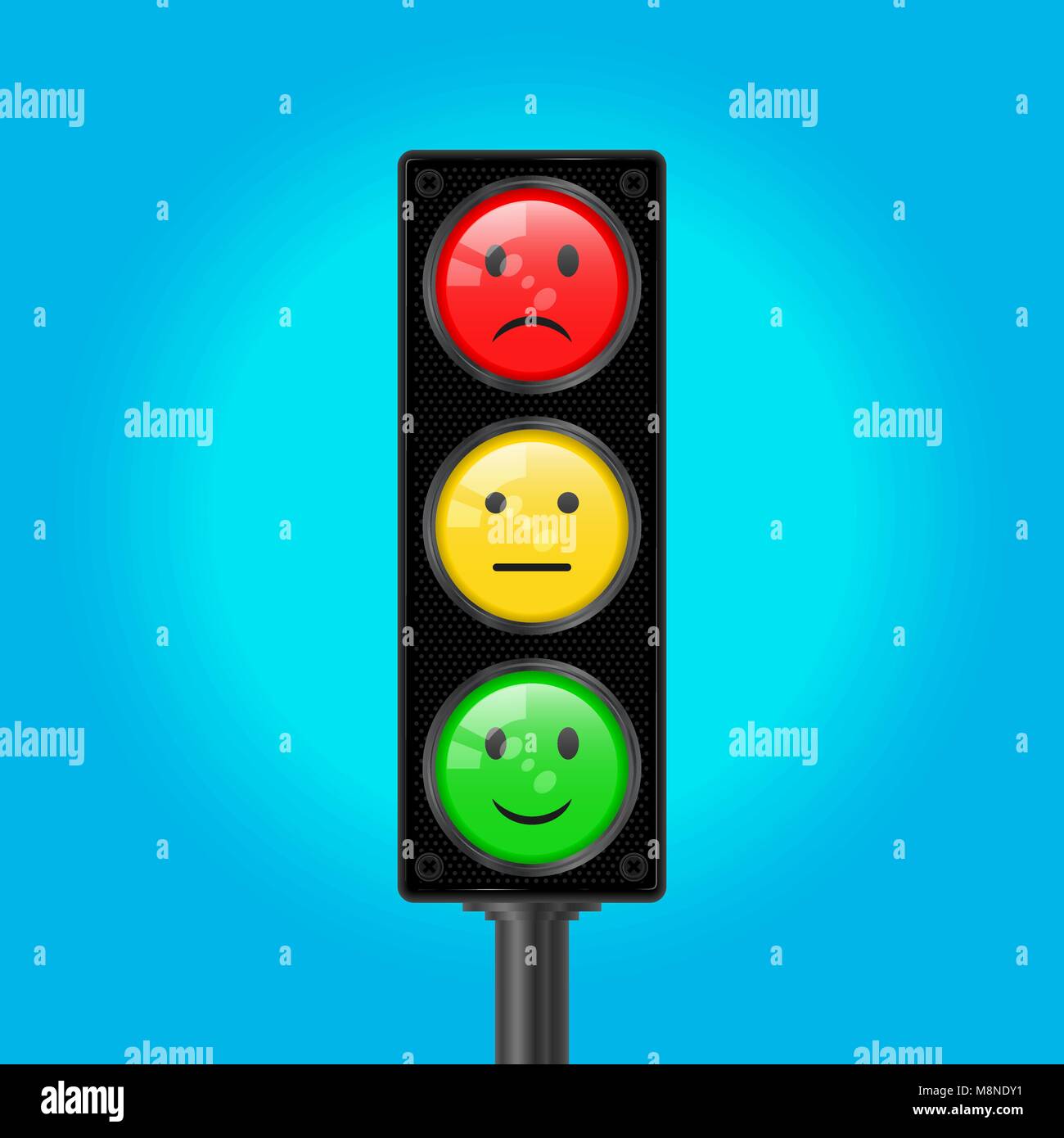 Ampel mit Emoticons, Vektor, Abbildung Stock-Vektorgrafik - Alamy