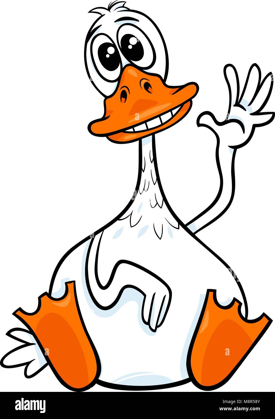 Cartoon Illustration der lustigen Ente Farm Animal Charakter Stock ...