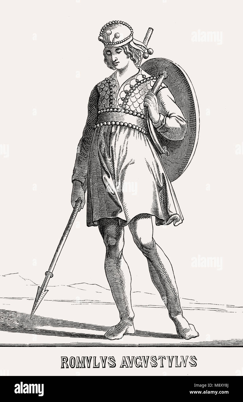 Romulus Augustulus, oder Romulus Augustus, Römischer Kaiser von 475 bis ...