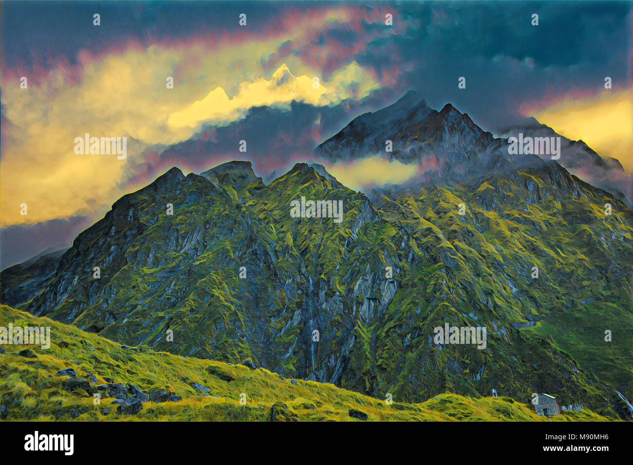 Zeichnung der berge -Fotos und -Bildmaterial in hoher Auflösung – Alamy