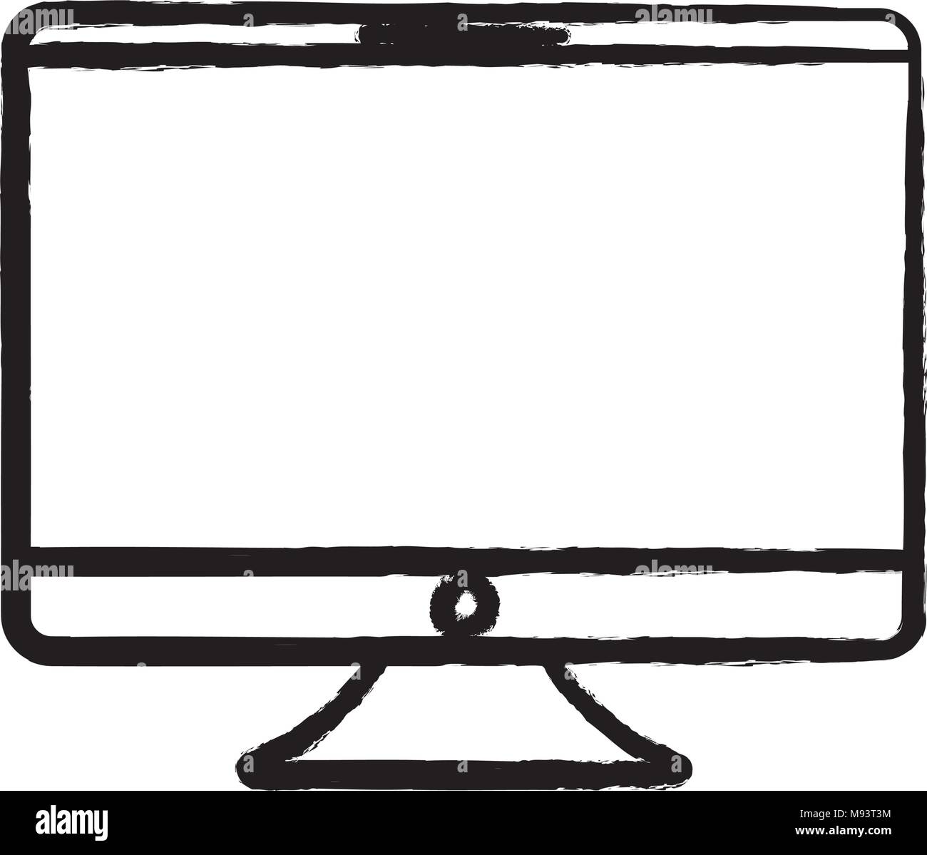 Skizze der computer monitor Symbol auf weißem Hintergrund, Vector ...