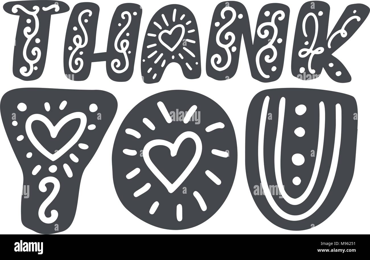 Vielen Dank, dass Sie handschriftliche skandinavischen Inschrift. Handgezeichneten Schriftzug ...