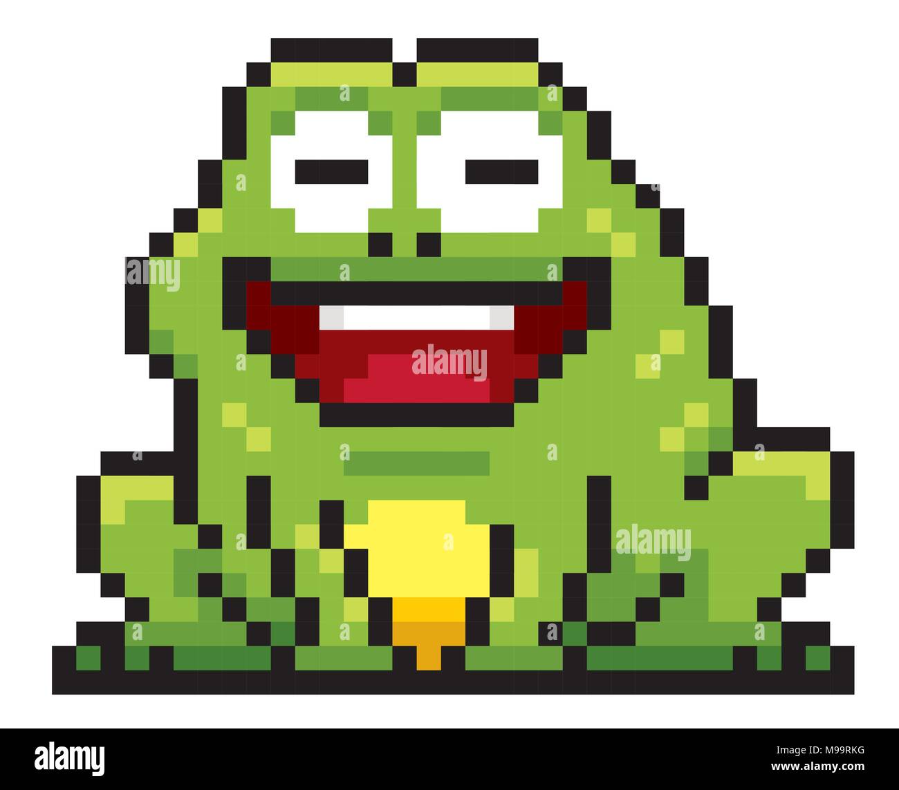 Vector Illustration von Cartoon Frosch-Pixel-Design Stock-Vektorgrafik ...