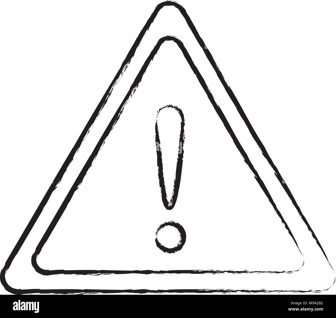 Skizze der Warnzeichen Symbol auf weißem Hintergrund, Vector ...