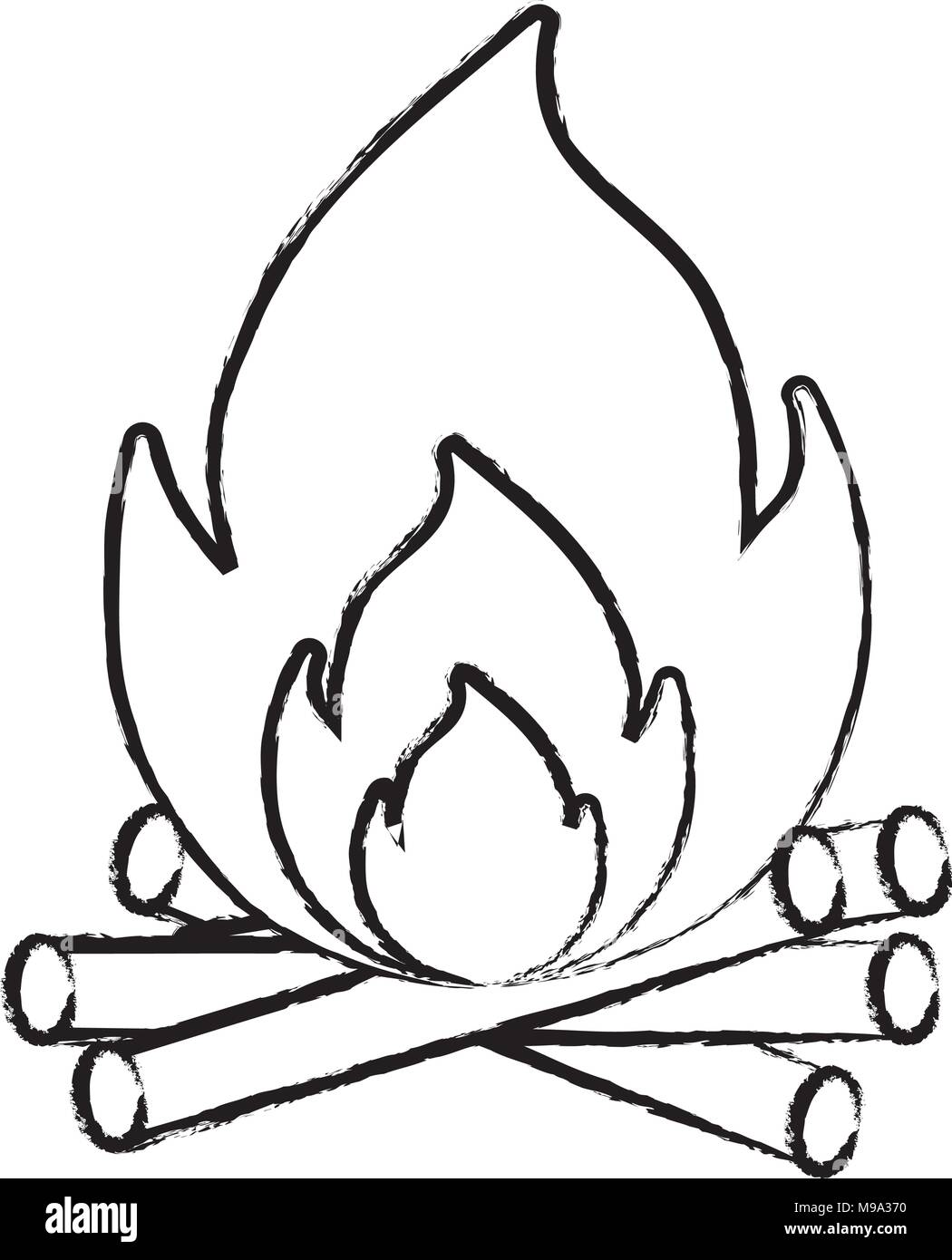 Skizze von bonfire Symbol auf weißem Hintergrund, Vector Illustration ...