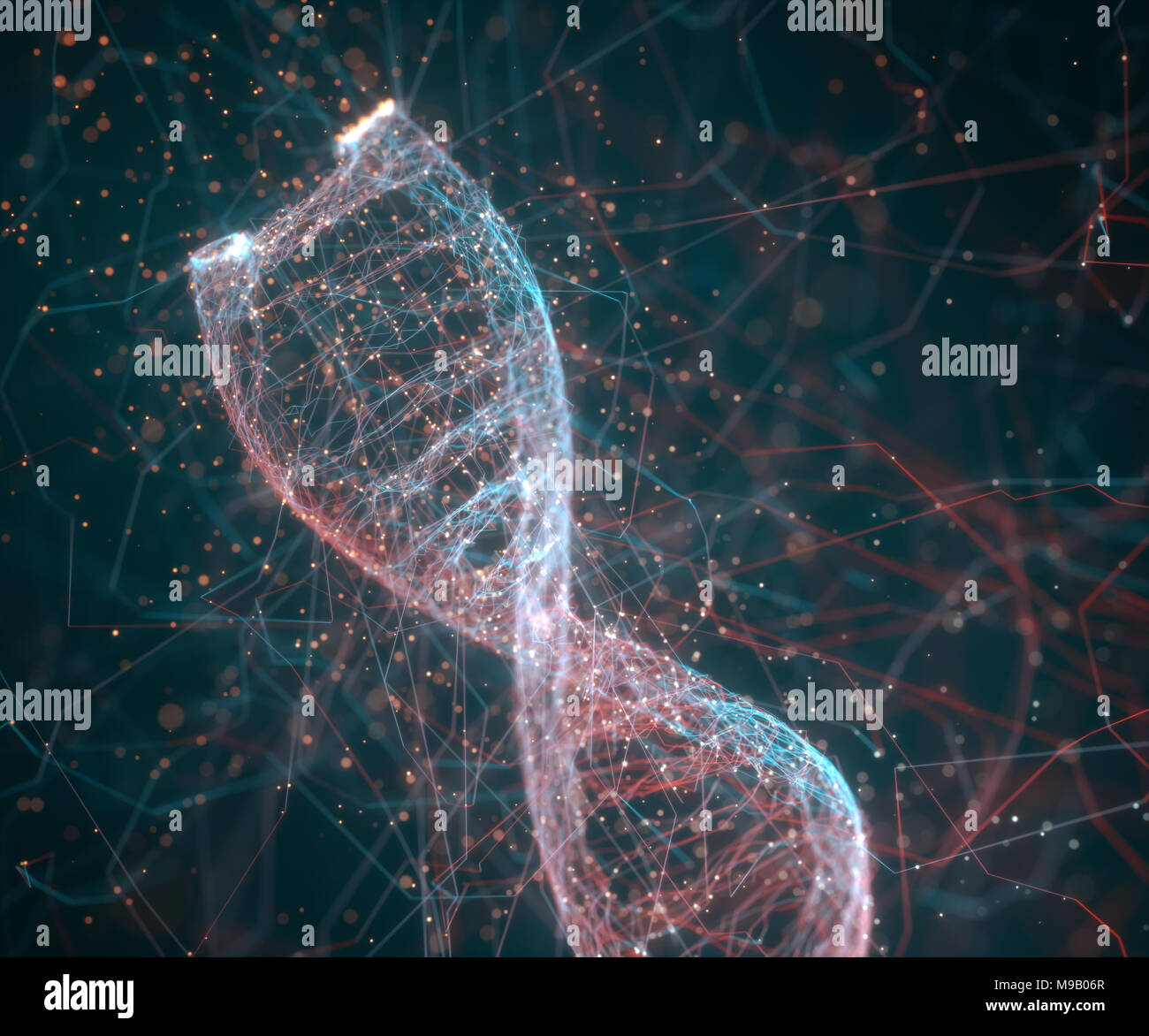 3D-Darstellung. Bunte DNA-Molekül. Konzept Bild einer Struktur des ...