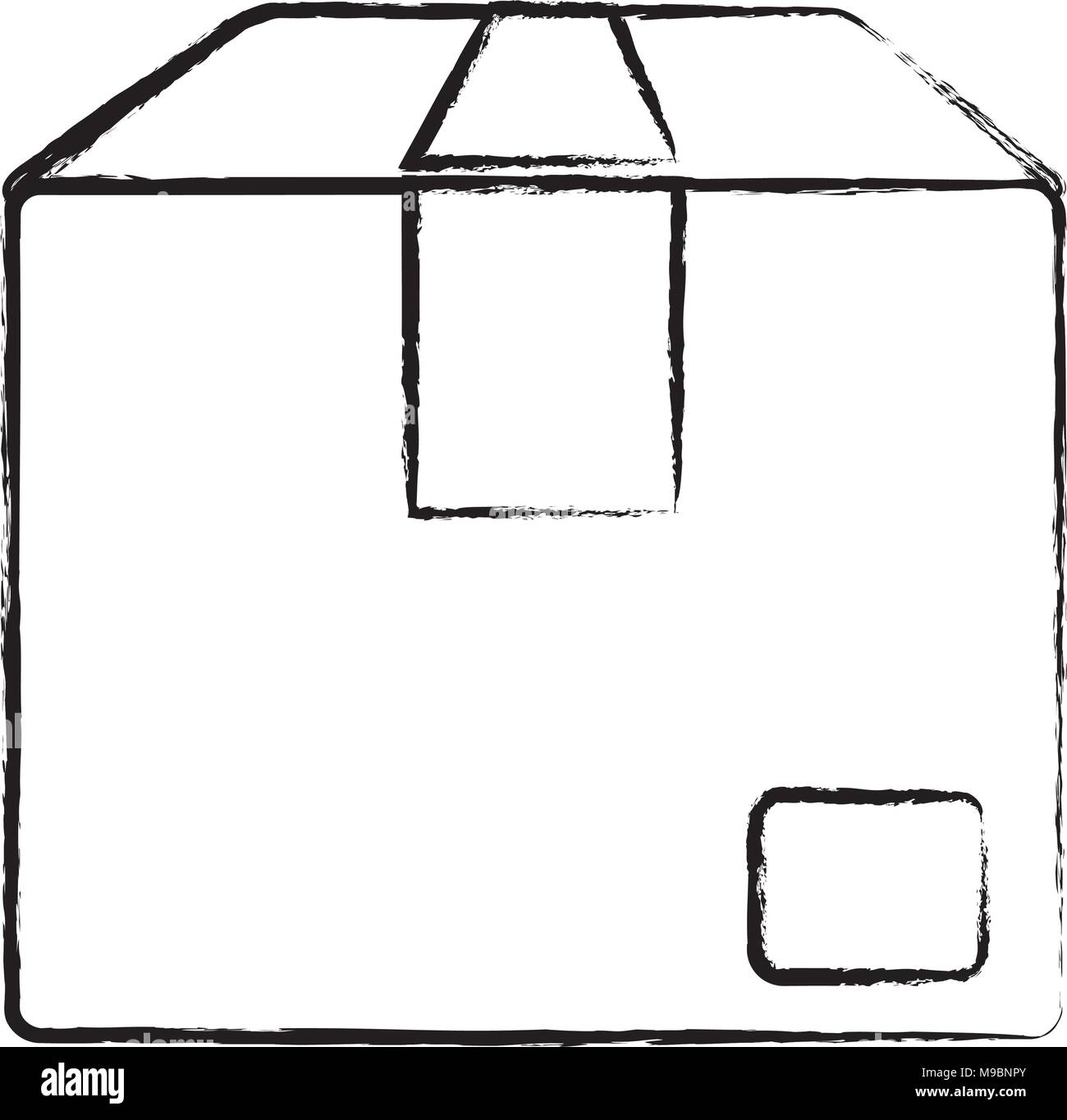 Skizze der Karton Symbol auf weißem Hintergrund, Vector Illustration ...