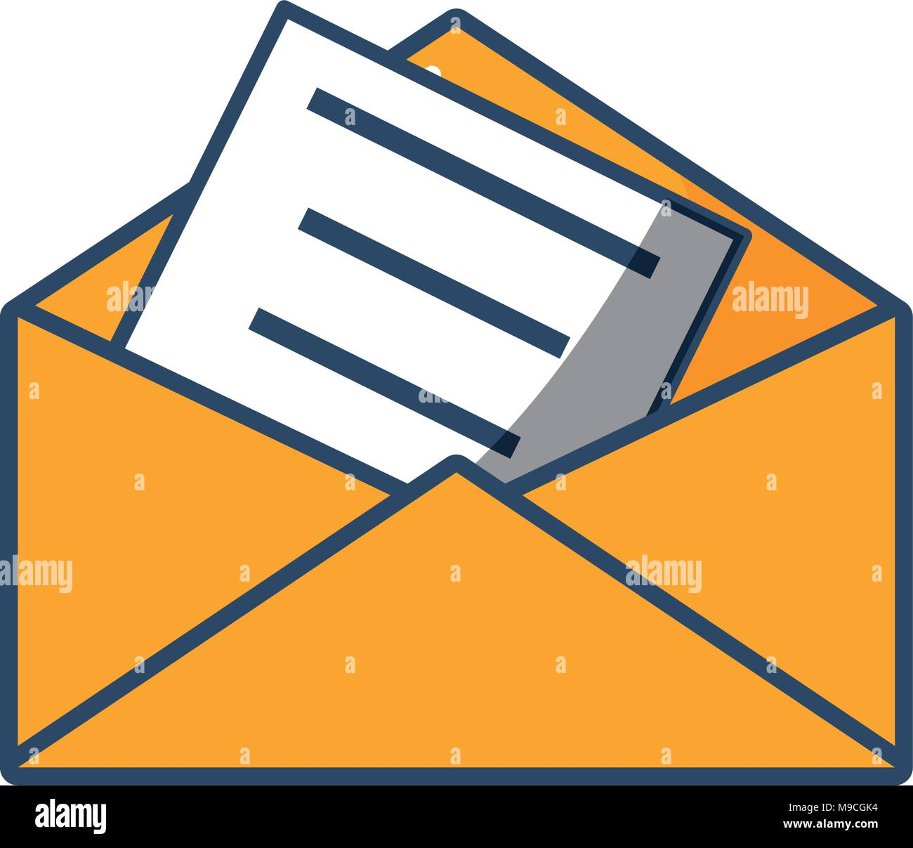 Brief Symbol auf weißem Hintergrund, farbenfrohen Design. Vector ...
