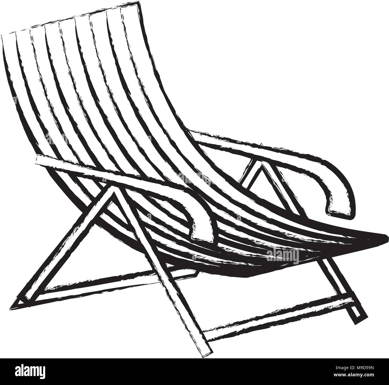 Skizze der Strandkorb Symbol auf weißem Hintergrund, Vector ...