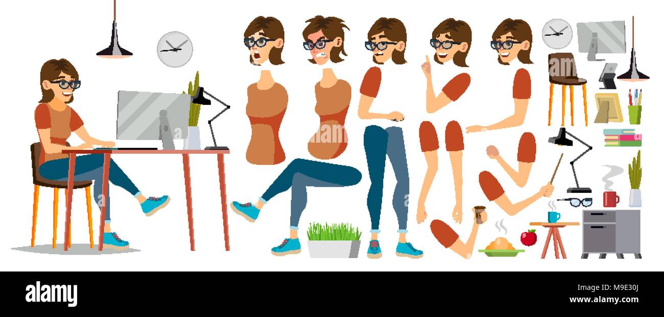 Business Woman Charakter Vektor. Arbeiten Frauen Mädchen. Angestellte ...