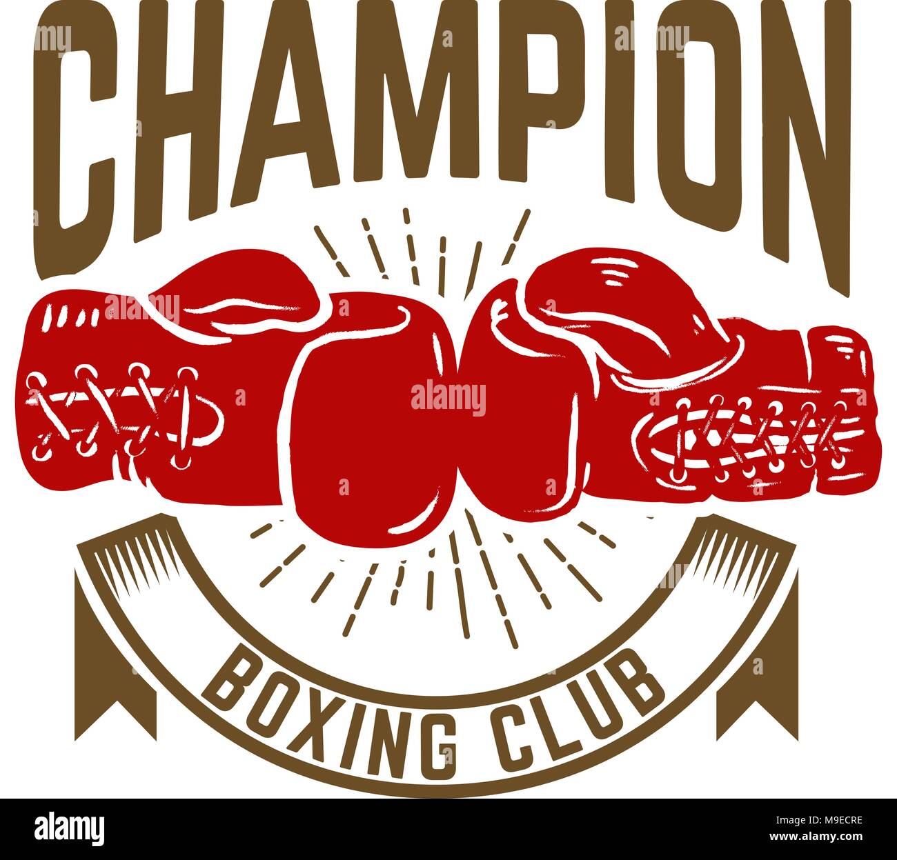 Meister Boxing Club. Emblem Vorlage mit Boxer Handschuhe. Design ...