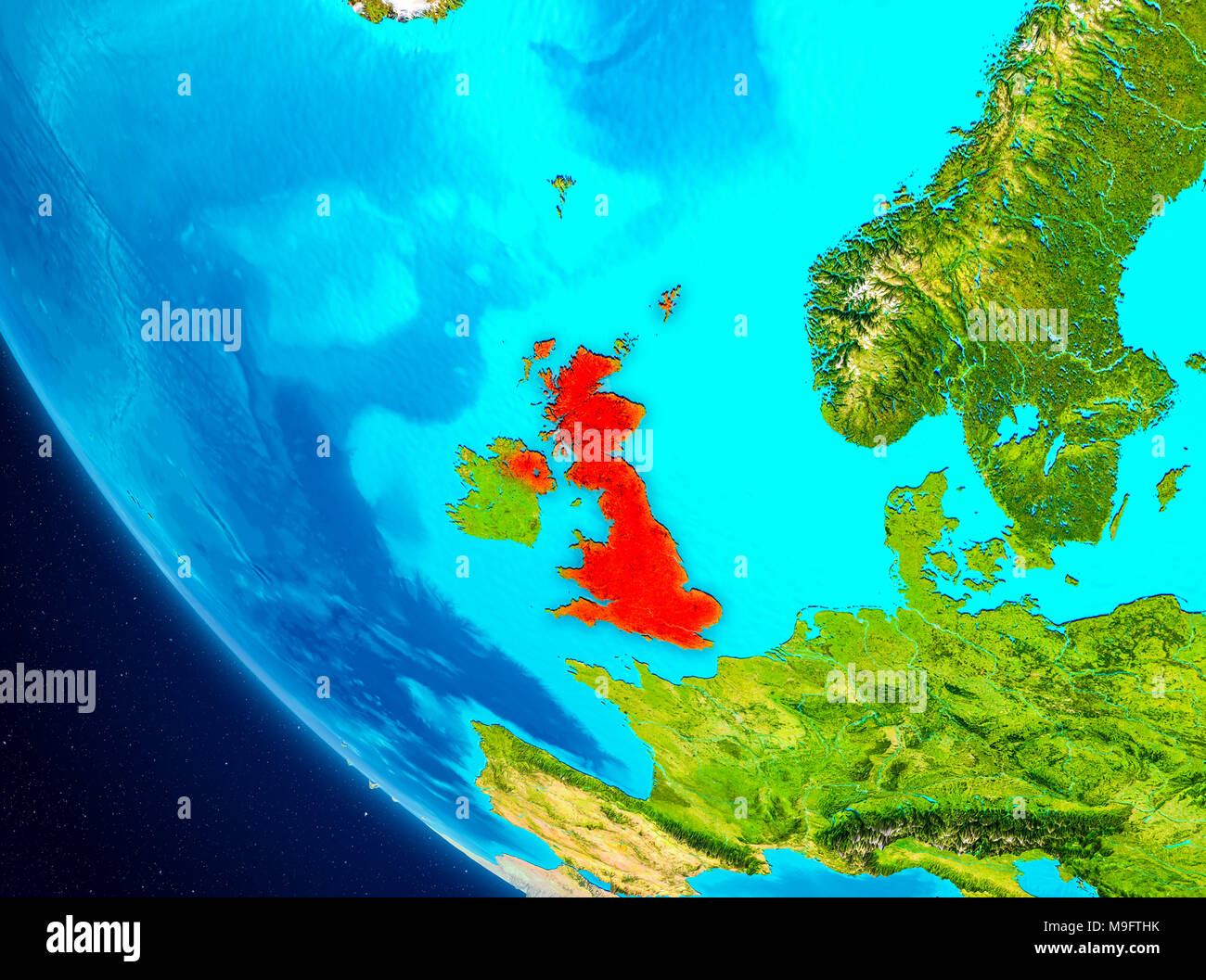 Great Britain Satellite View Stockfotos & Great Britain Satellite View ...