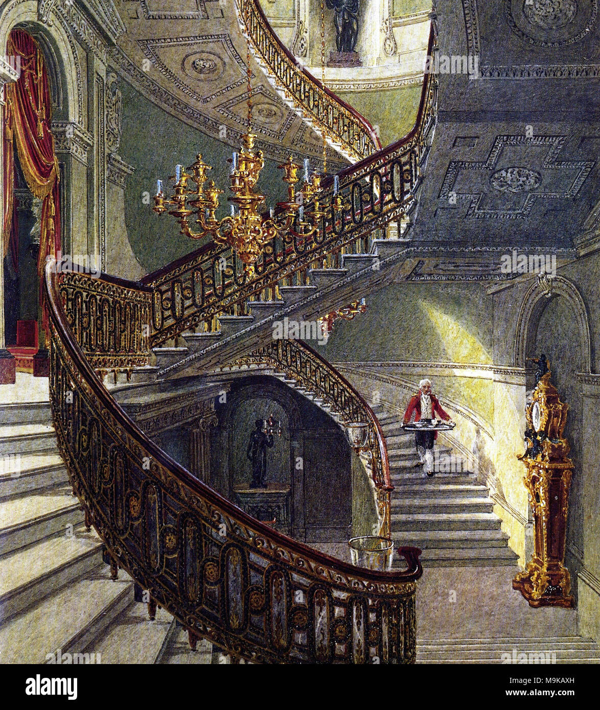 CARLTON HOUSE, London. Die große Treppe im Jahr 1819 Stockfotografie ...