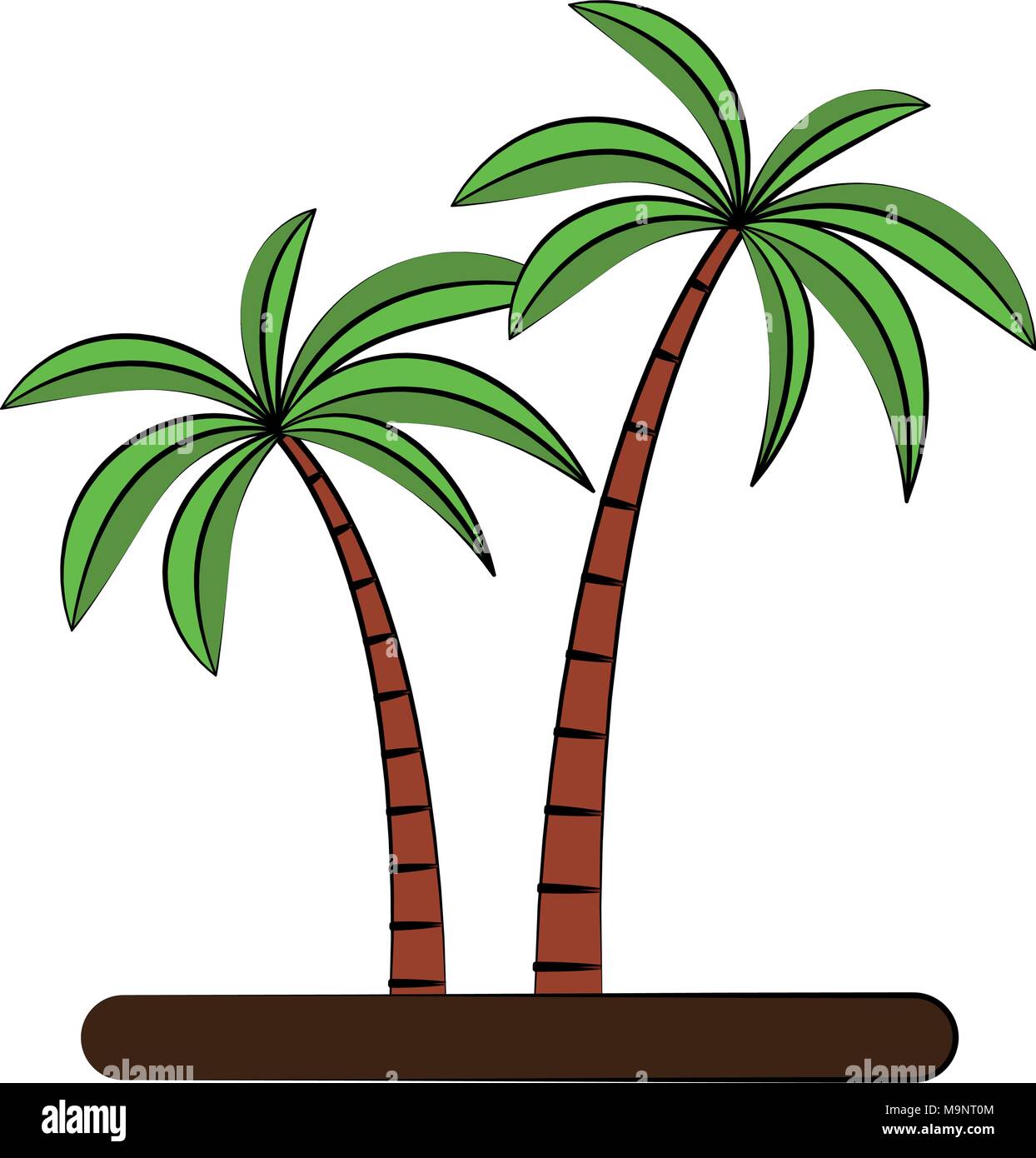 Baum Palmen Cartoon Stock-Vektorgrafik - Alamy