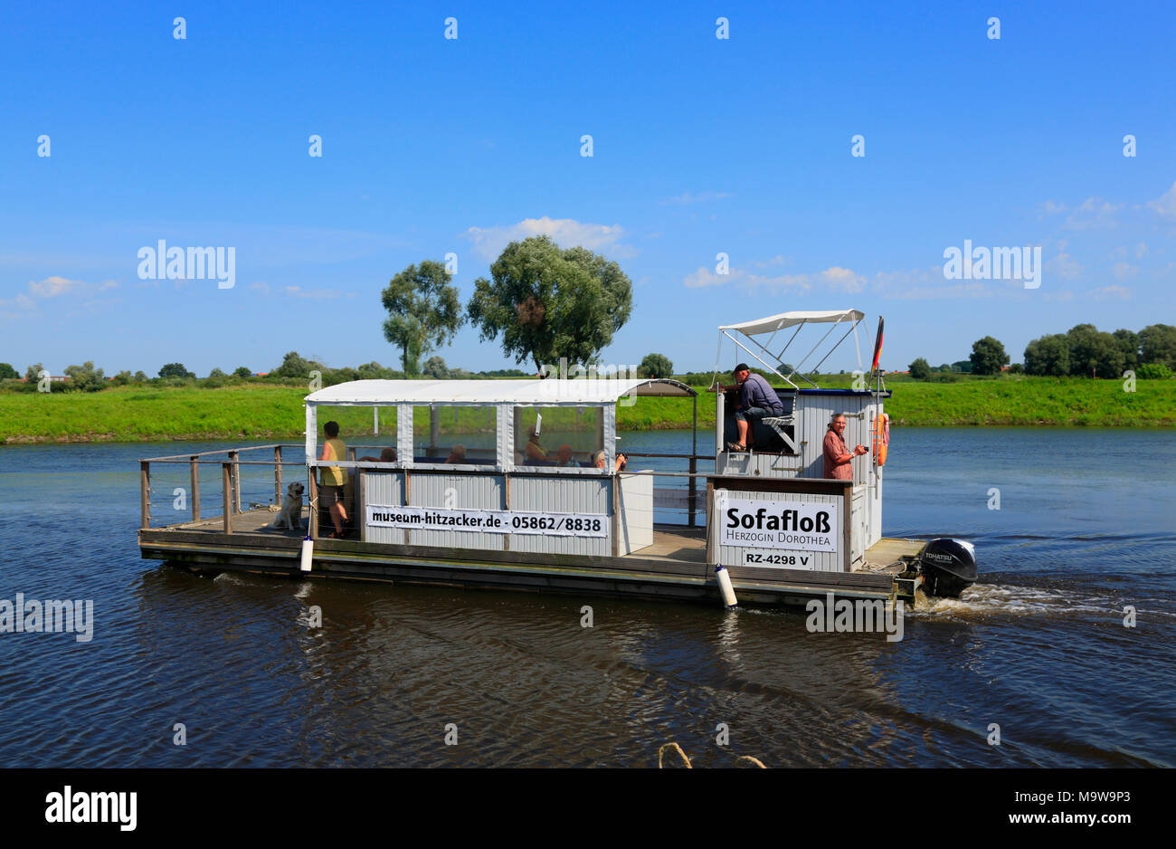 Touristische floss (Sofafloss), Hitzacker (Elbe), Niedersachsen ...