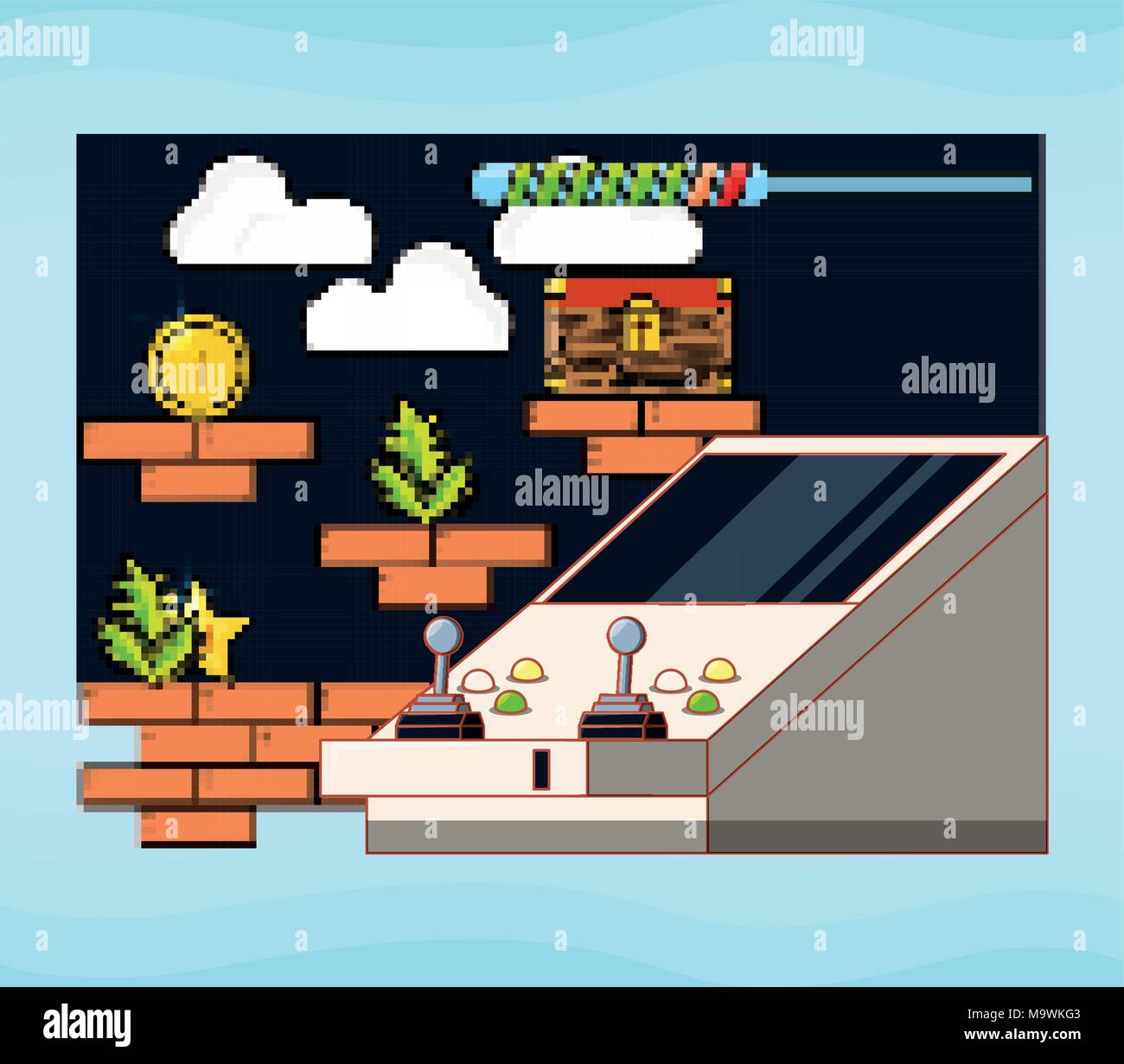 Pixel art style illustration world -Fotos und -Bildmaterial in hoher ...