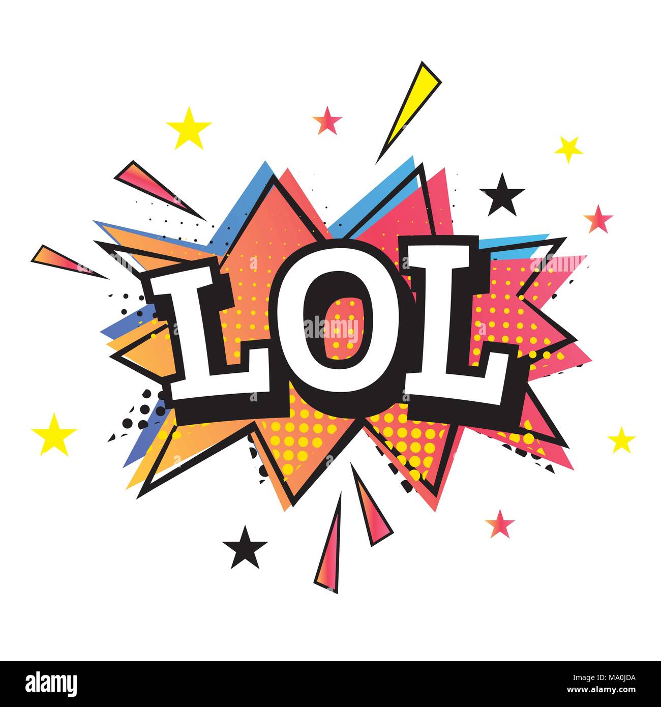 Lol. Comic Cartoon Sprechblase isoliert auf Weiss. Vector Illustration ...