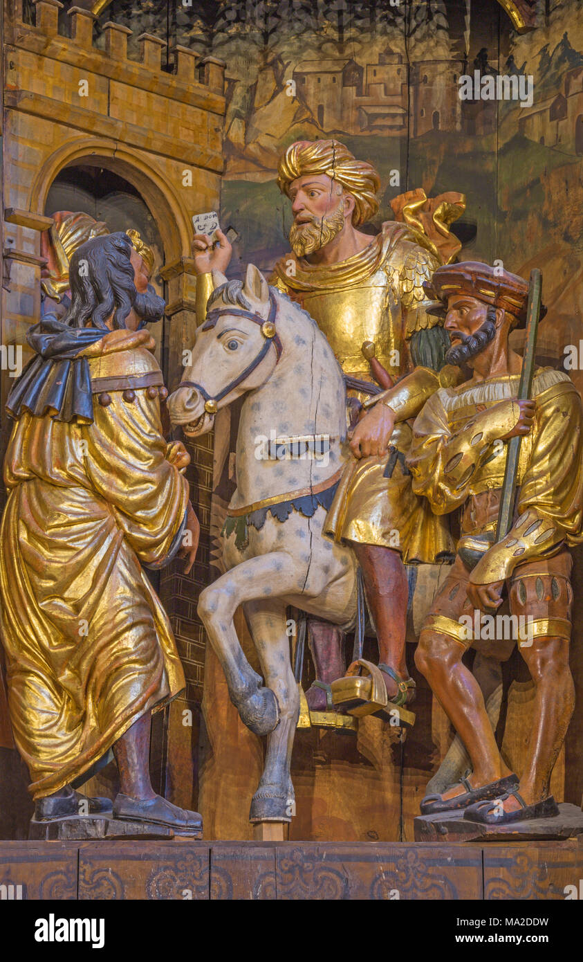 ZARAGOZA, Spanien - 3. MÄRZ 2018: Die St. Paulus (Saulus) als Verfolger ...