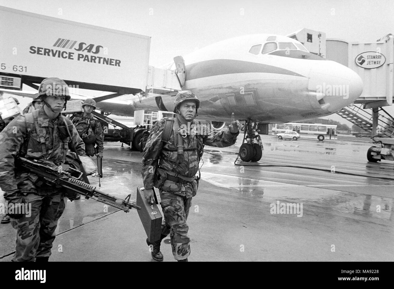 Base der US Air Force in Rhein-Main (Frankfurt, Deutschland), September ...
