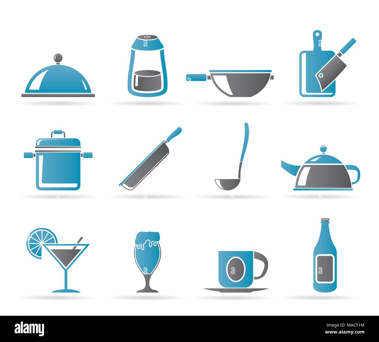 Restaurant, Café, Essen und trinken Ikonen - Vektor Icon-set Stock ...