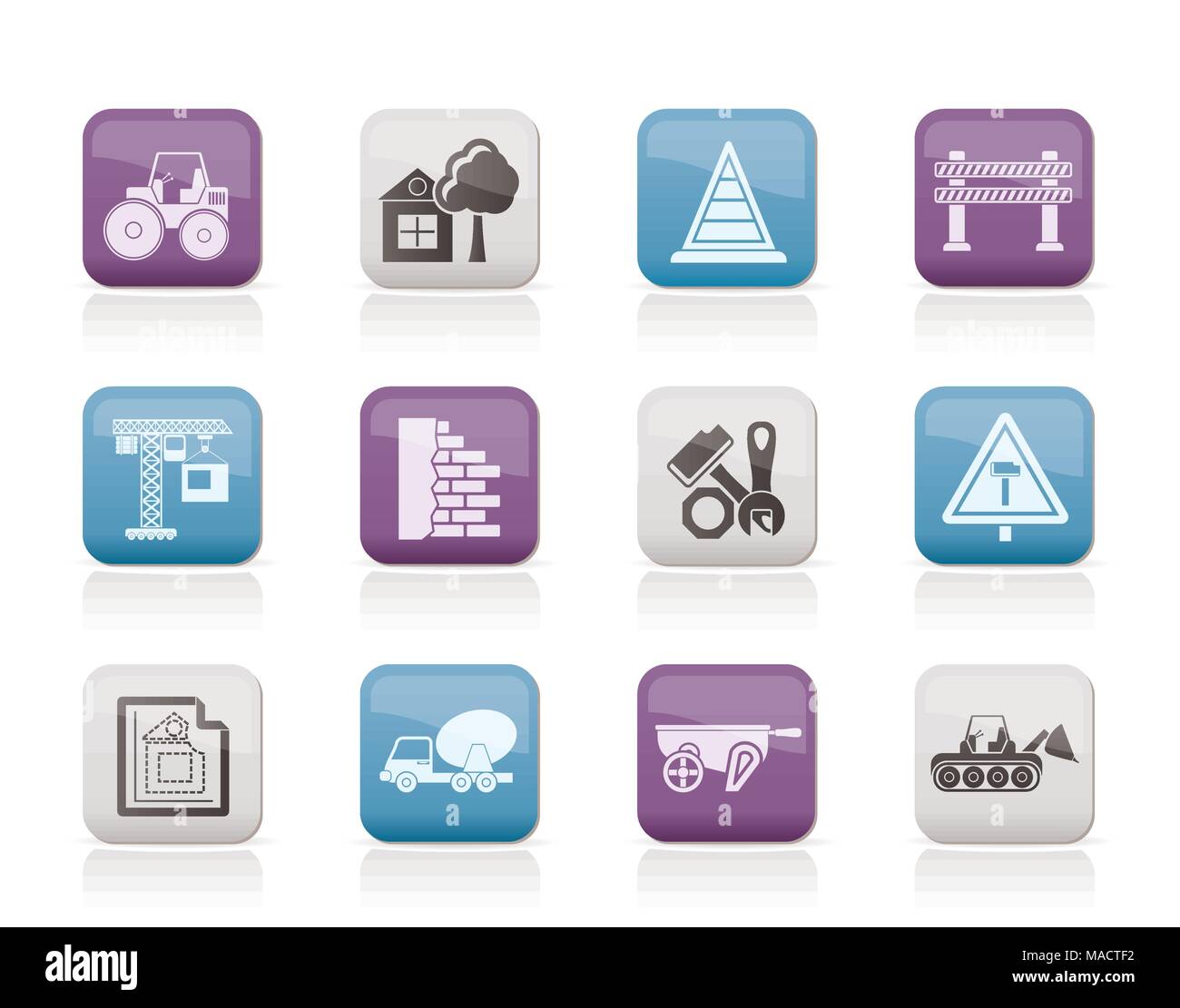 Konstruktion und Bau Symbole - Vektor Icon Set Stock-Vektorgrafik - Alamy