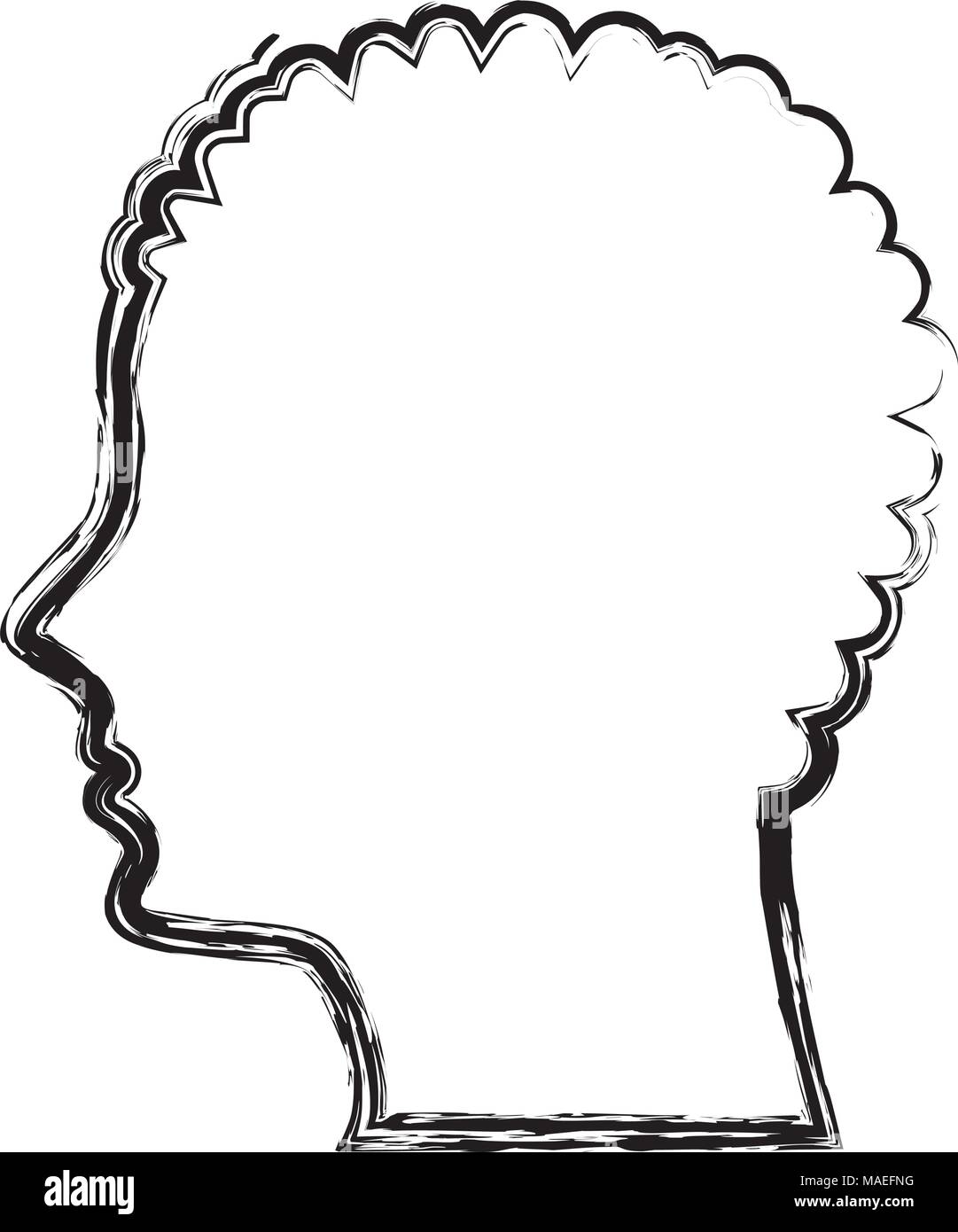 Skizzierten silhouette menschlichen Kopf männliche Figur Vector ...