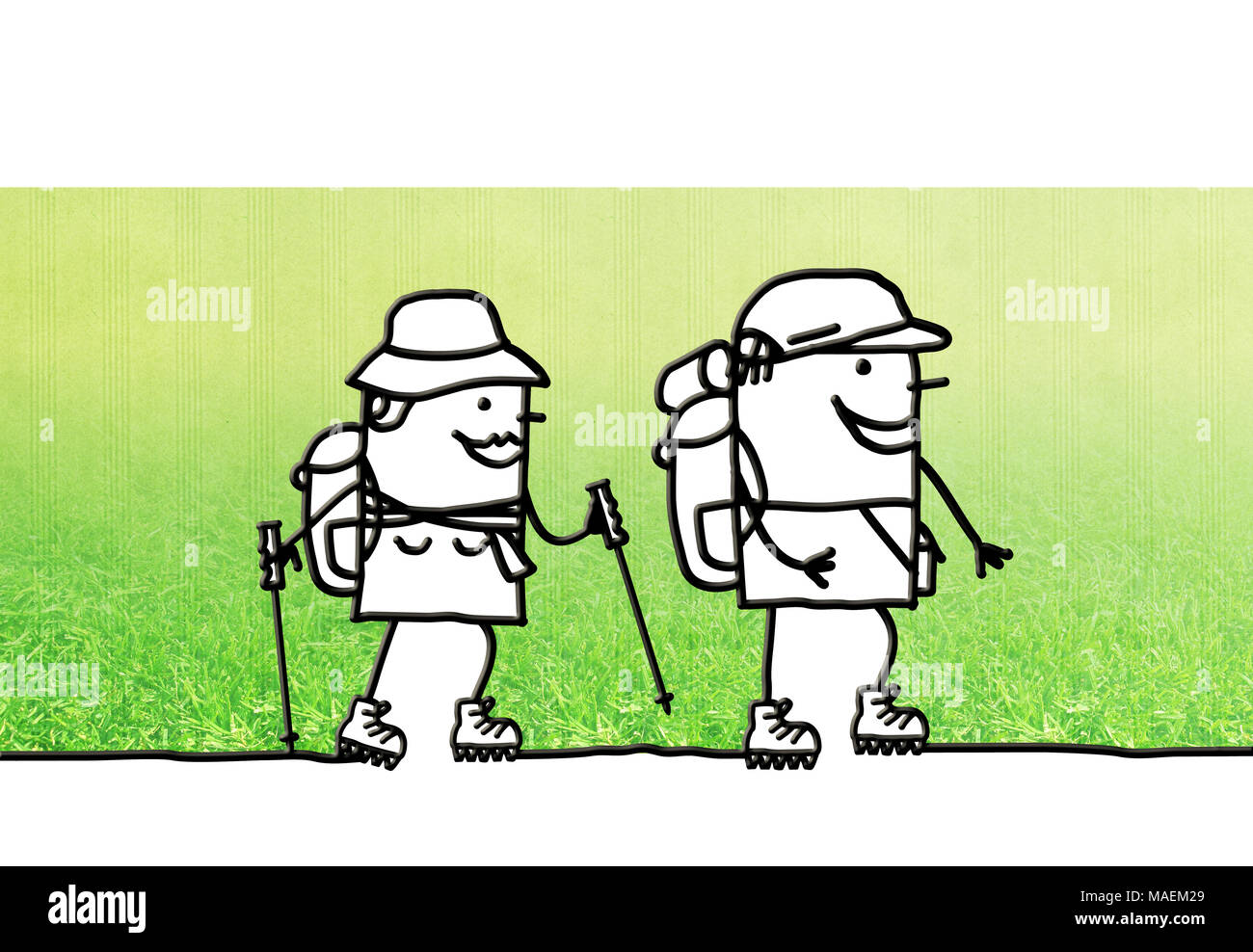 Cartoon frau wandern -Fotos und -Bildmaterial in hoher Auflösung – Alamy