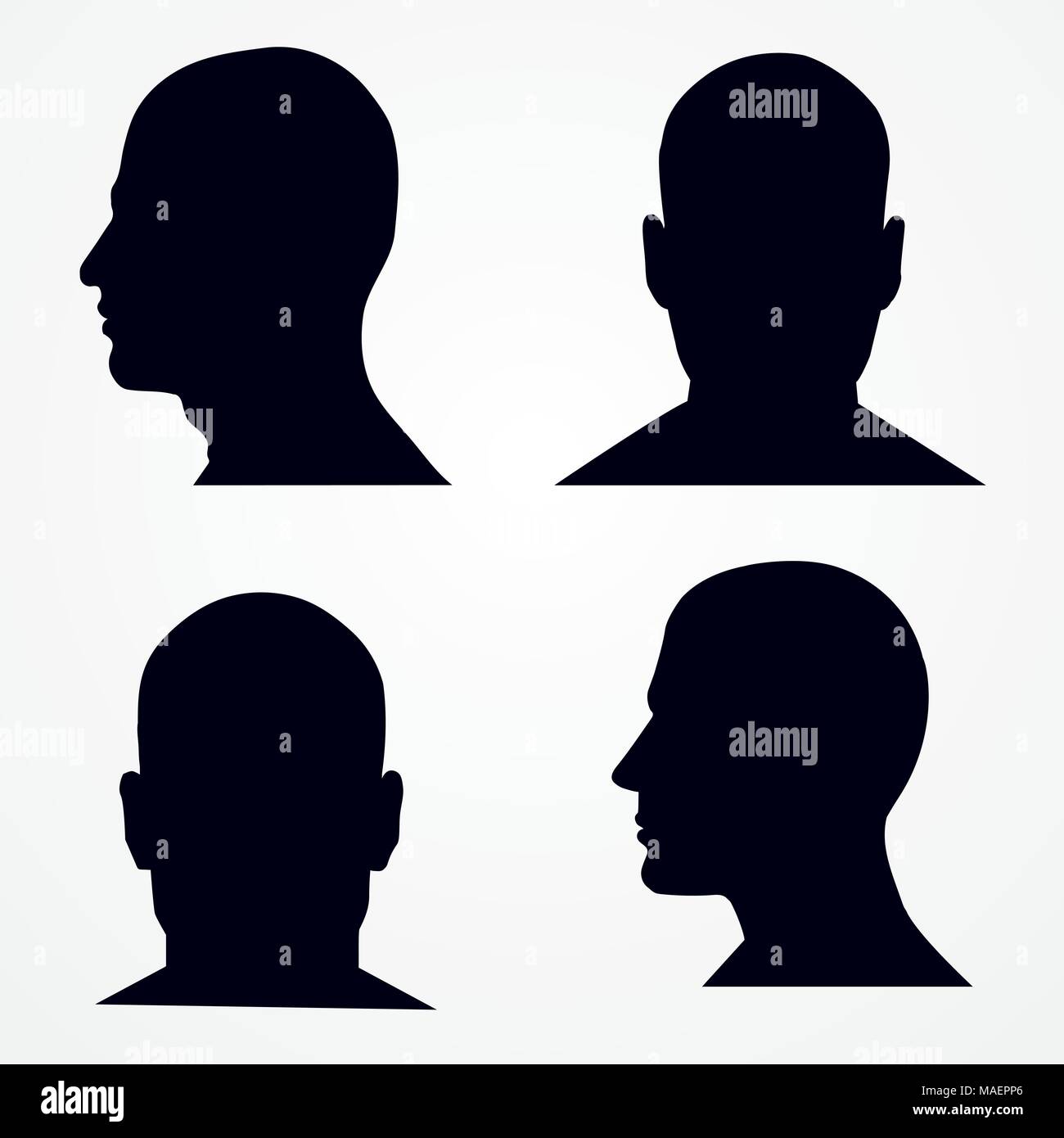Human head profile silhouette isolated Stock-Vektorgrafiken kaufen - Alamy
