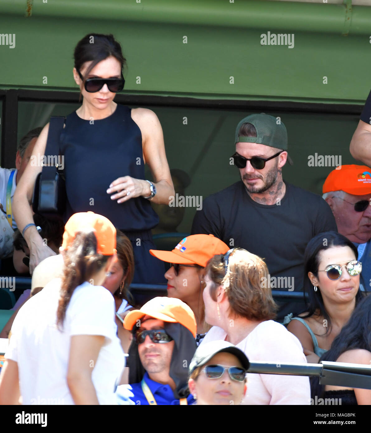 Key Biscayne, Florida, USA. 01 Apr, 2018. David Beckham, Victoria ...